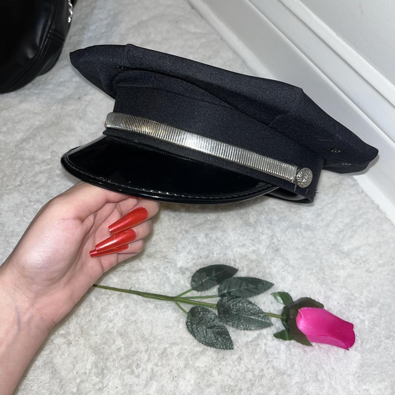 Midway Cap Co. Glam Police Hat -Size S -Chrome... - Depop