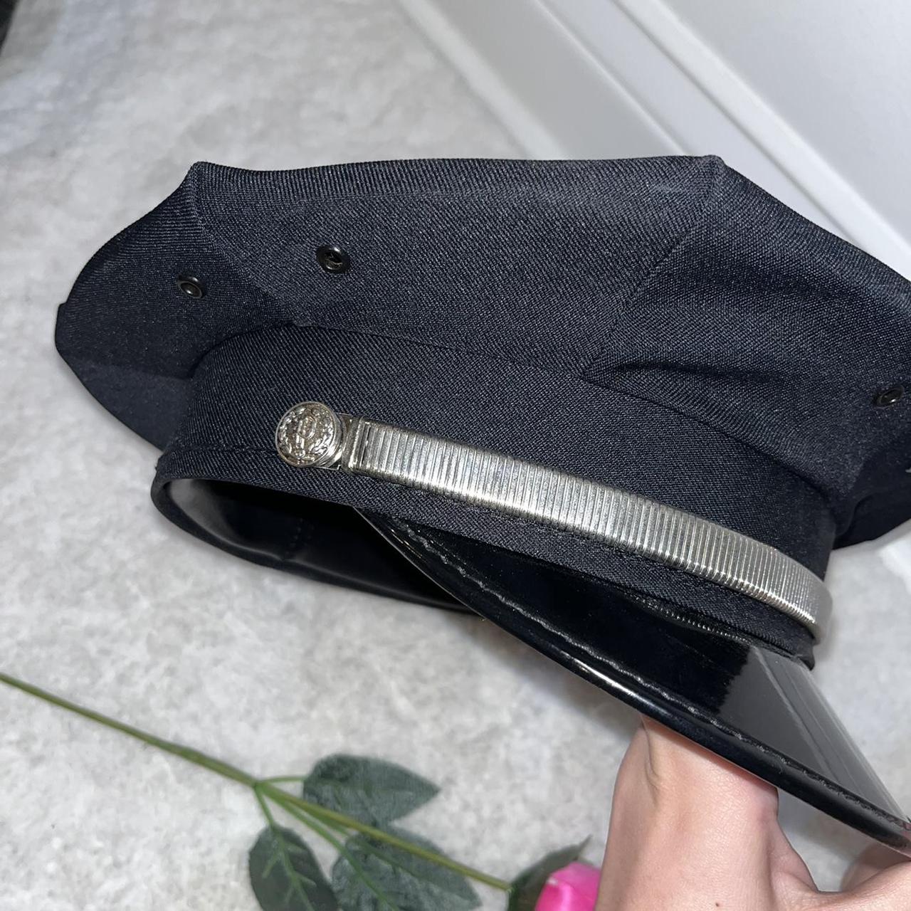 Midway Cap Co. Glam Police Hat -Size S -Chrome... - Depop