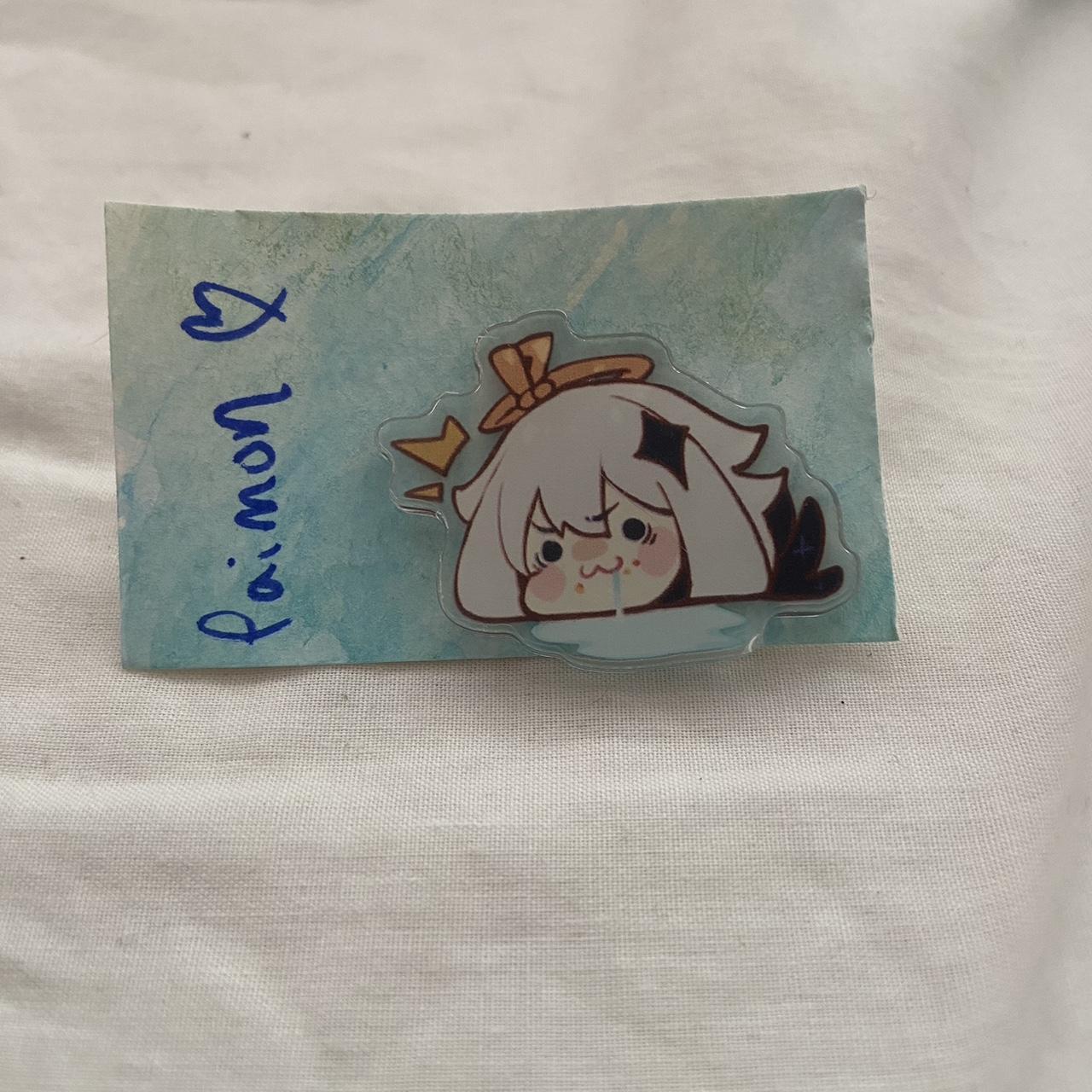 Genshin impact paimon large acrylic pin... - Depop