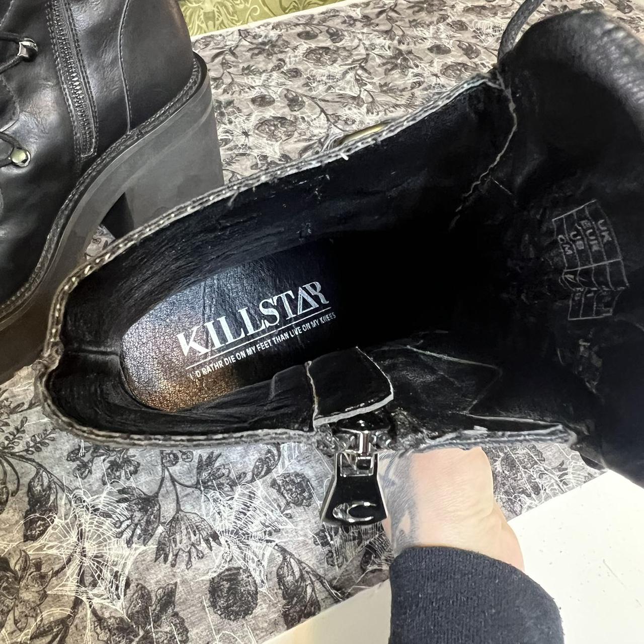 Killstar Broom Rider boots size 11 US woman’s. Black... - Depop