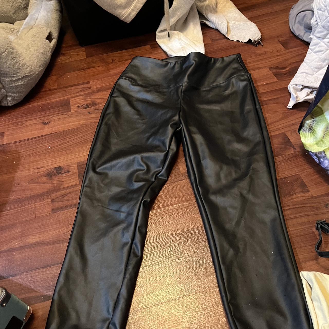 Fake leather pants from target medium #leatherpants... - Depop
