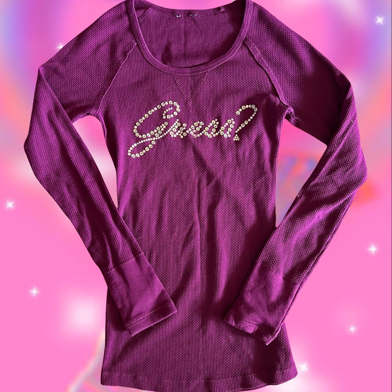 adorable vintage early 2000s y2k plum purple fitted... - Depop