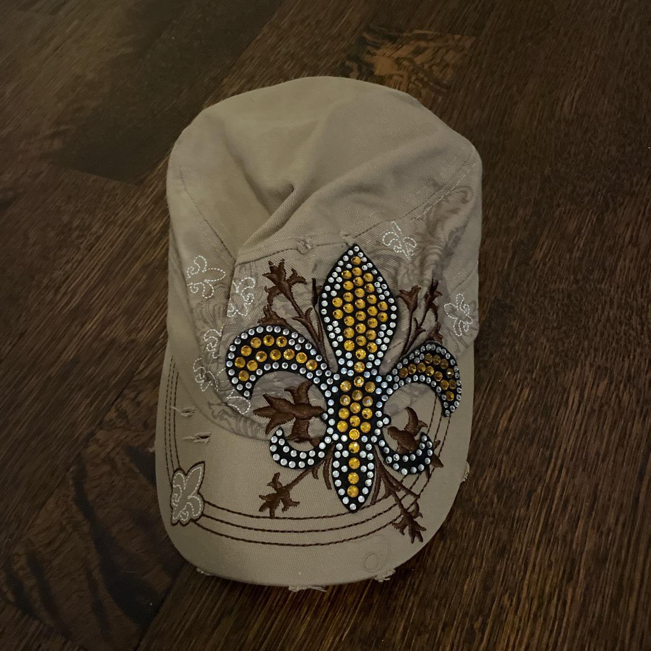 Super cute rhinestone y2k bedazzled hat - Depop