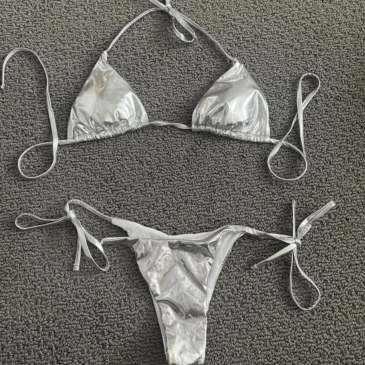 Brand New Silver Metallic Bikini So Cute And Never Depop