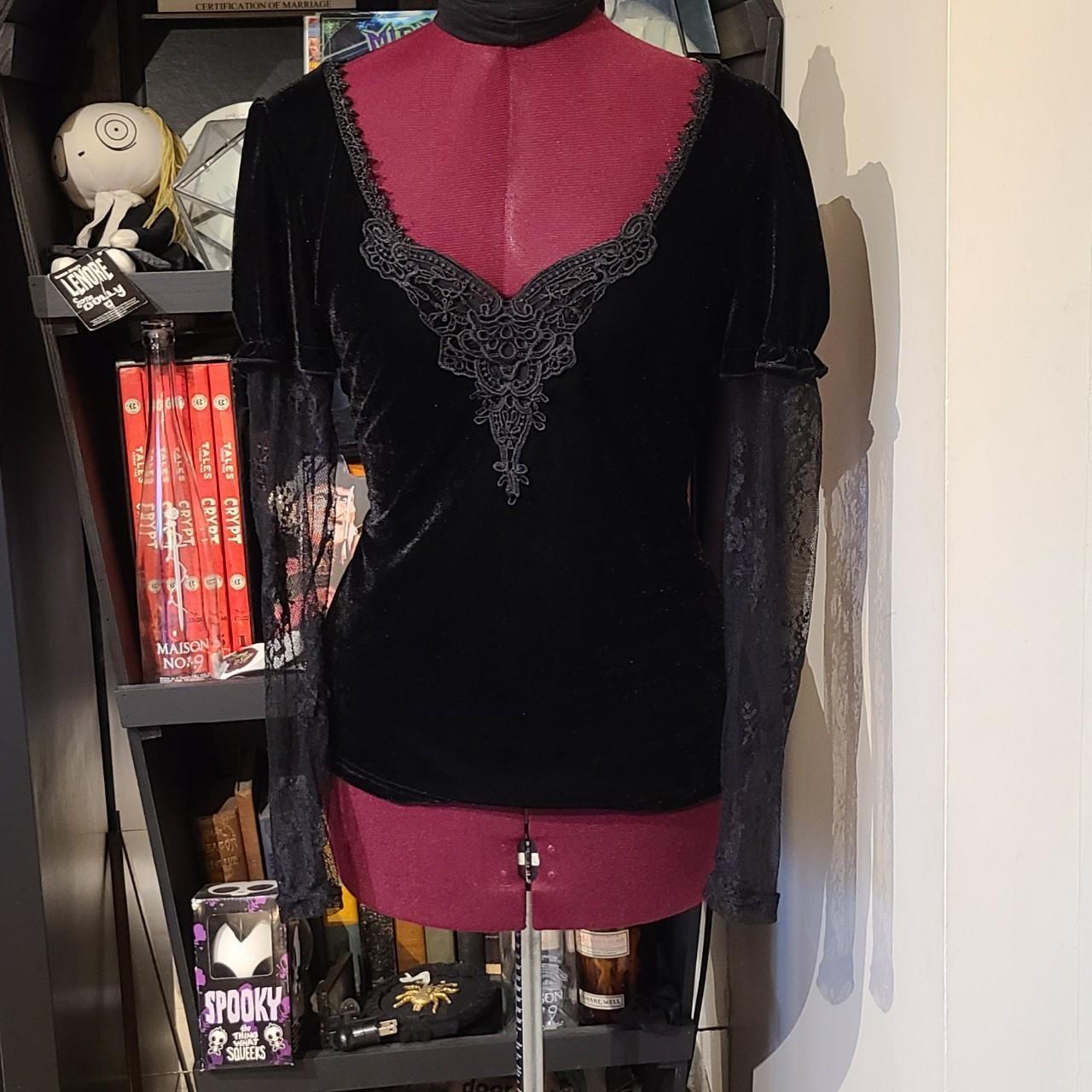 Killstar Romantic Goth Velvet & Lace Top I love... - Depop