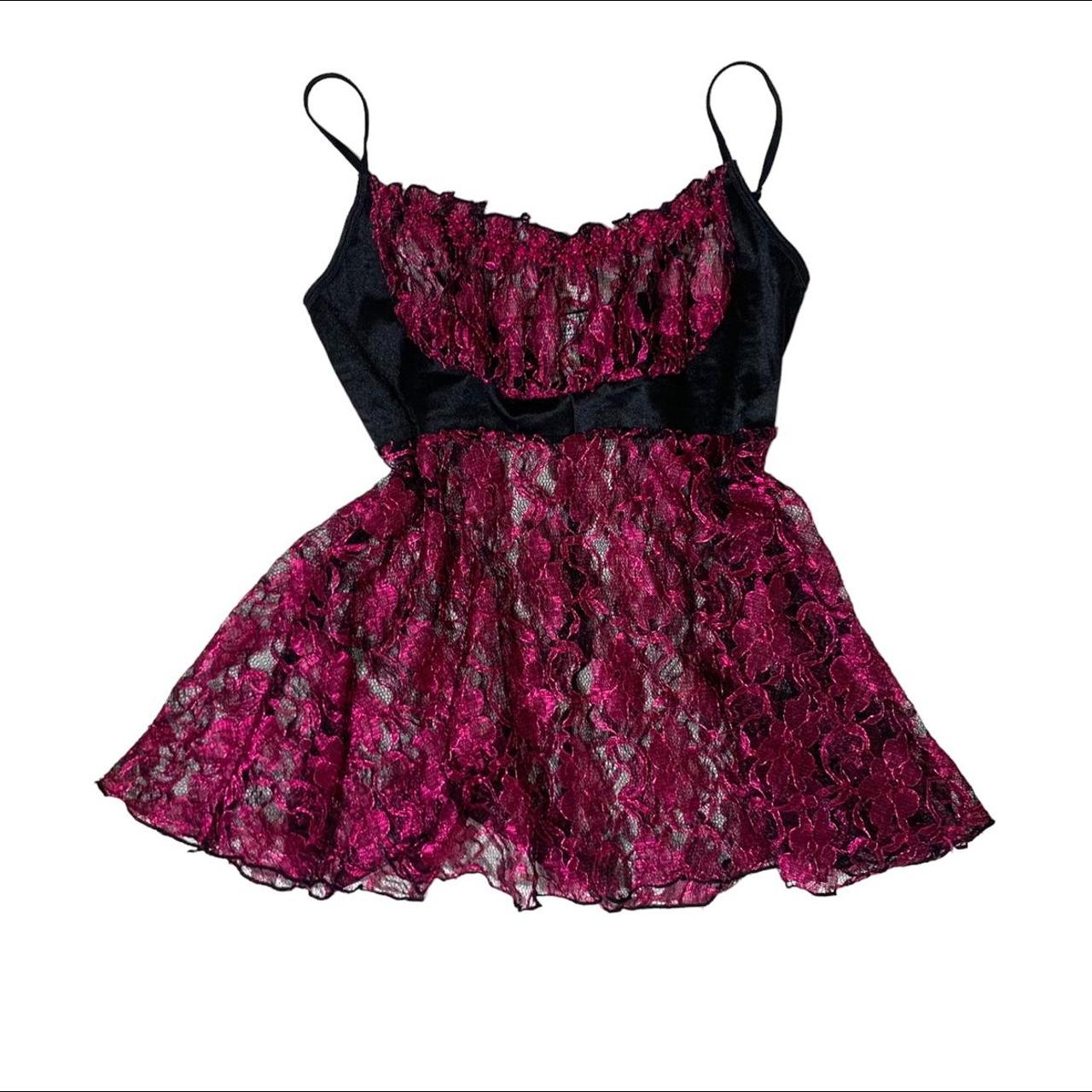 Escante Women's Black and Pink Dress | Depop