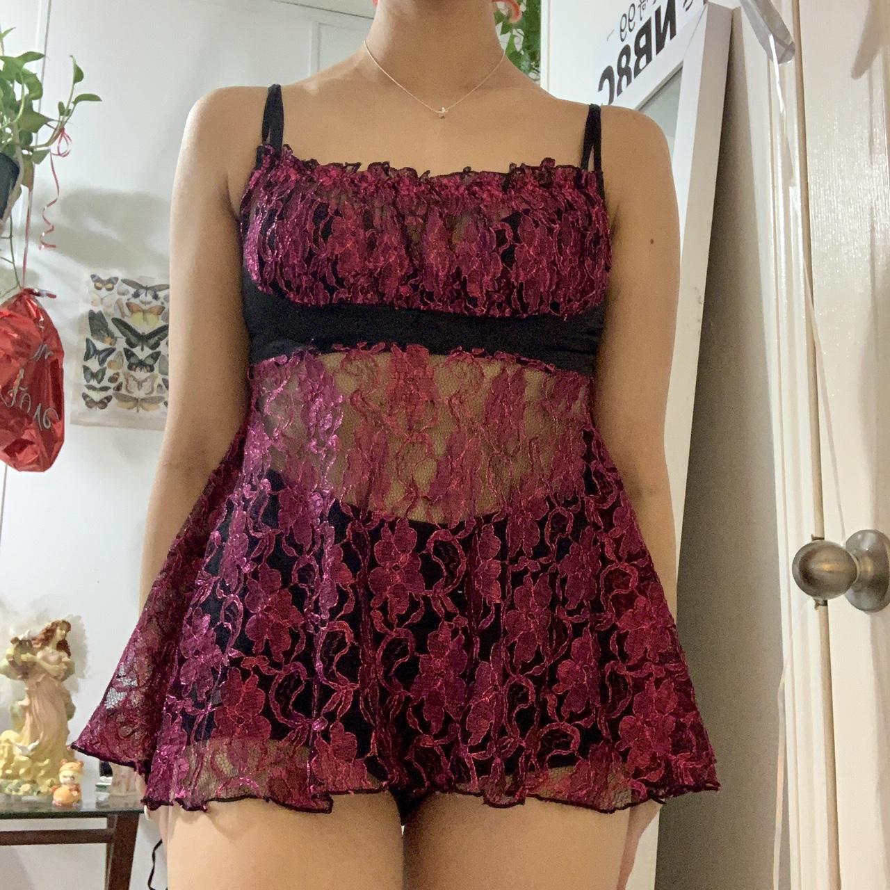 Escante Women's Black and Pink Dress | Depop