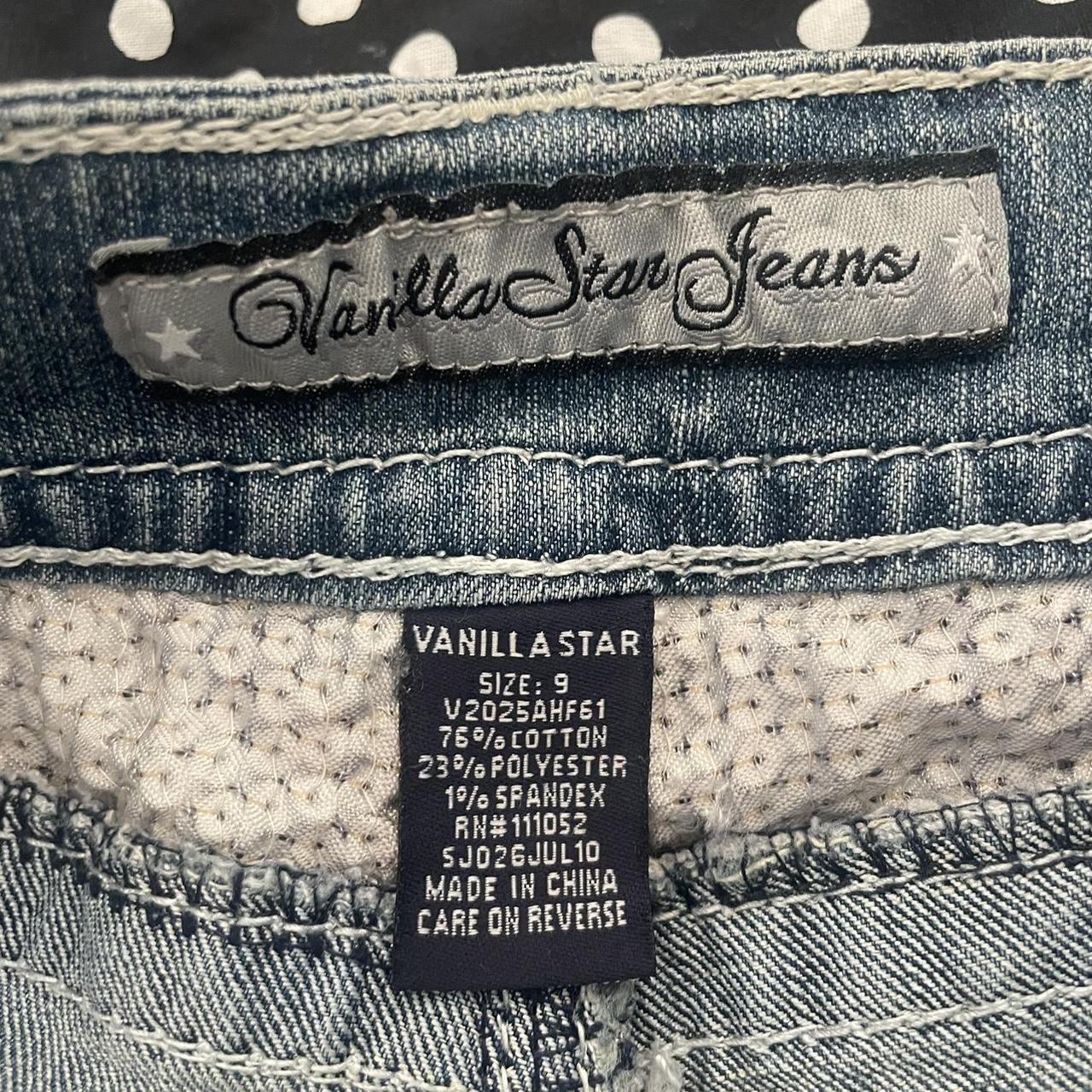 Early 2000s low rise vanilla star jeans with a skull... - Depop