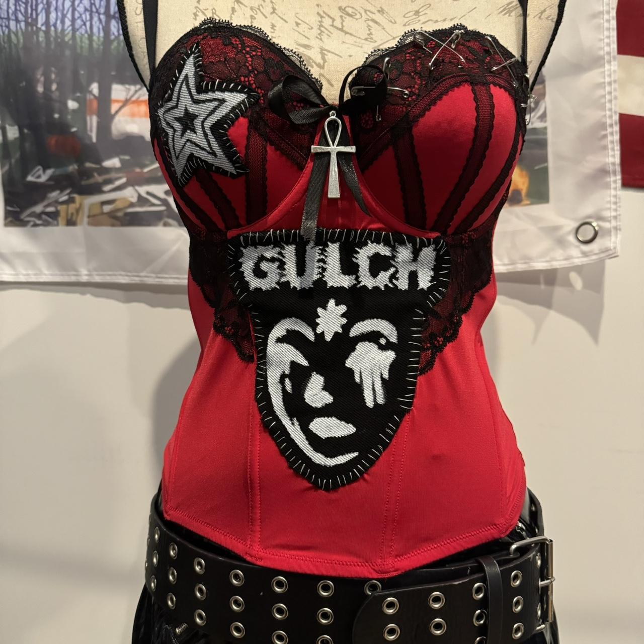 D3adbunni Gulch Star corset top! Red and black... - Depop