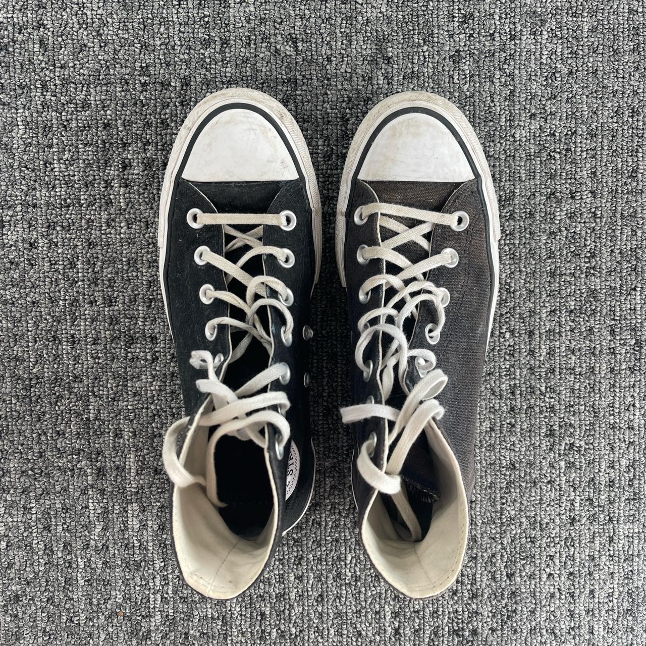 Black platform converse The perfect level of worn... - Depop