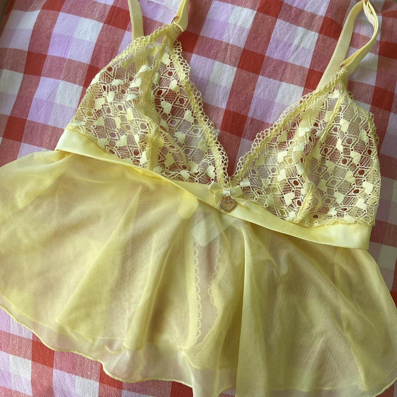 cute as bras and things yellow lace top/cami💛... - Depop