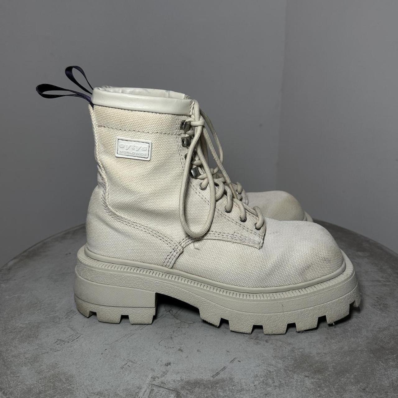 EYTYS Michigan Boots Cream ★ laced up white leather... | Depop