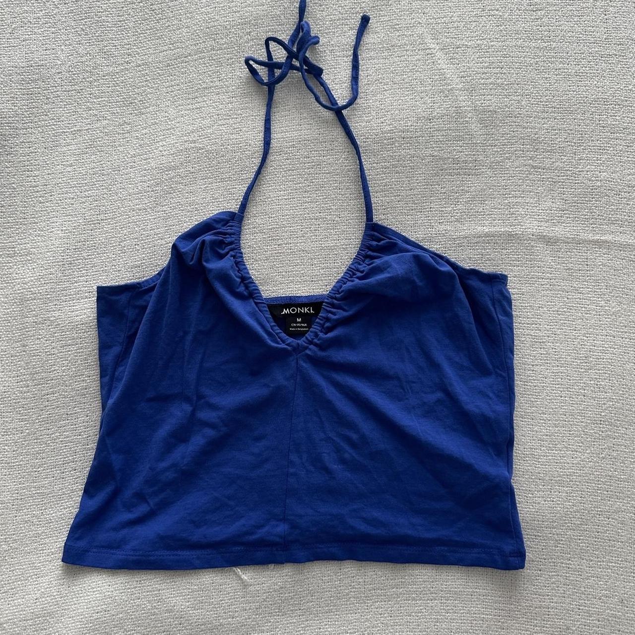Royal Blue Halter Tie Up Top 🪩🐋 such a flattering... - Depop