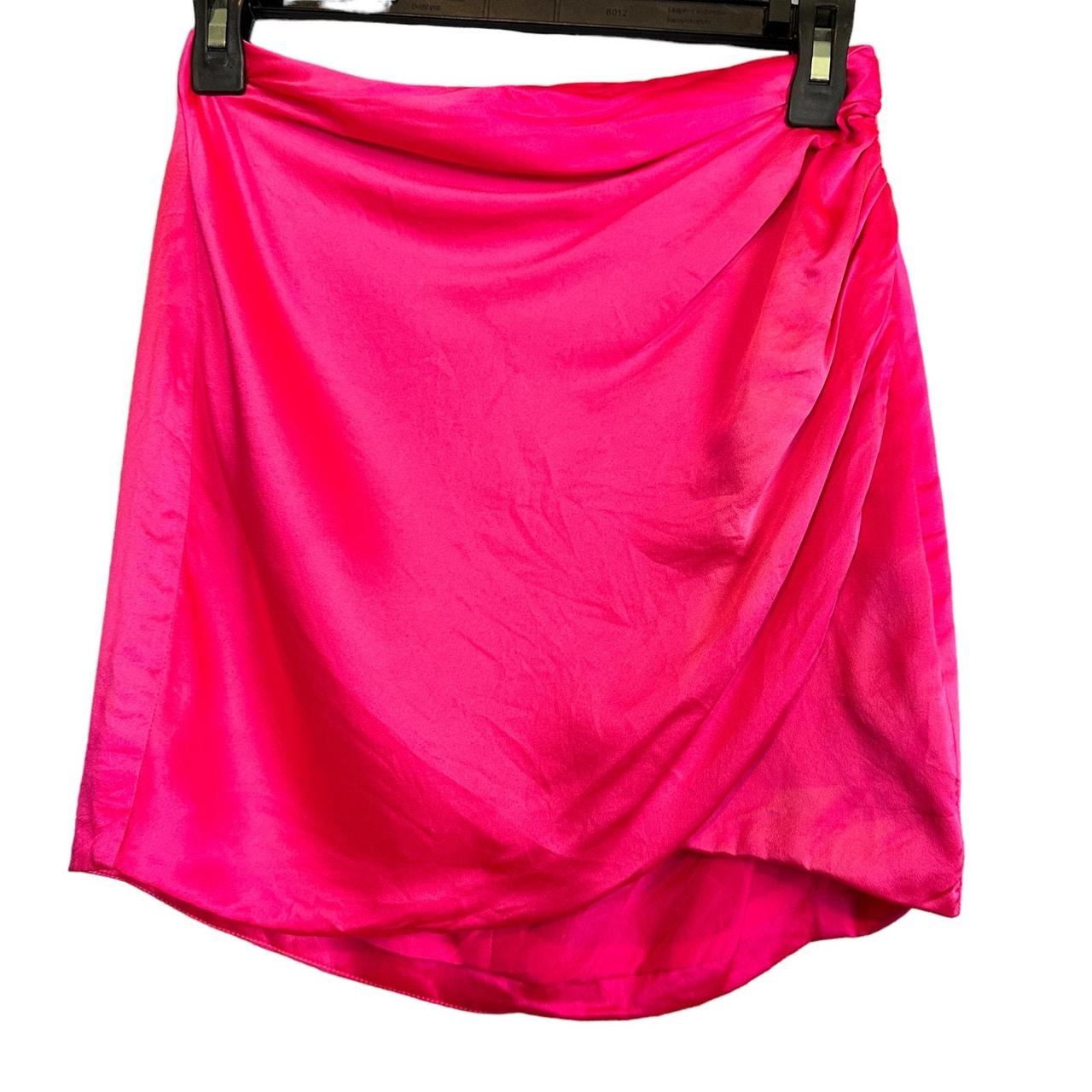 The Sei Ruched Micro Mini Wrap Skirt Barbie Pink... - Depop
