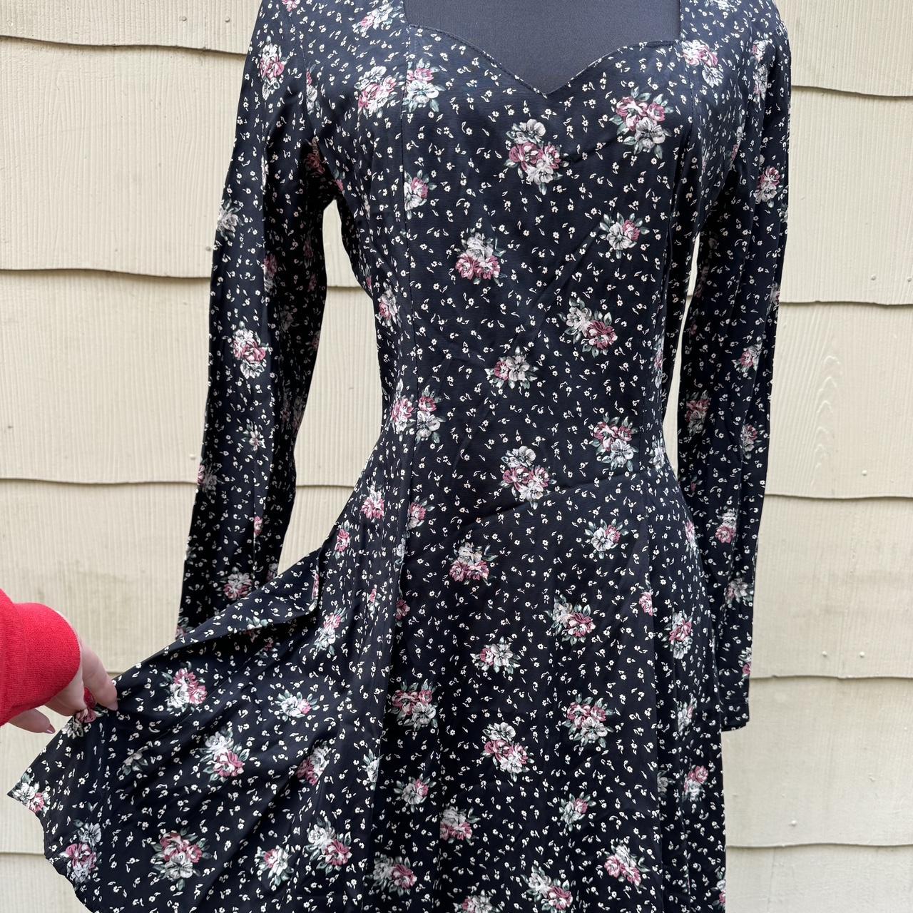 Vintage 1990s Contempo Casuals dress. Black with... - Depop