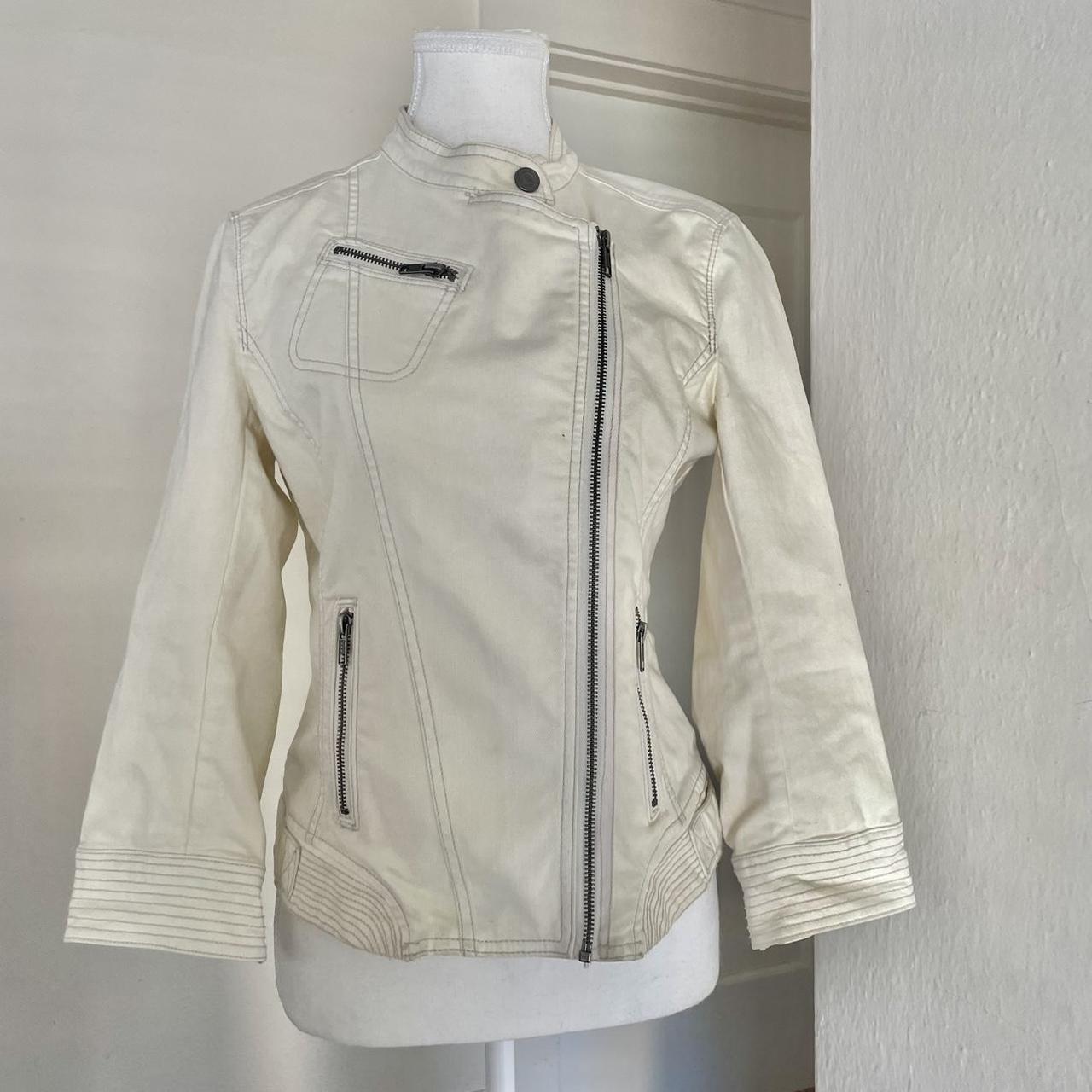 Vintage White Utility Jacket Measurements: 38in... | Depop