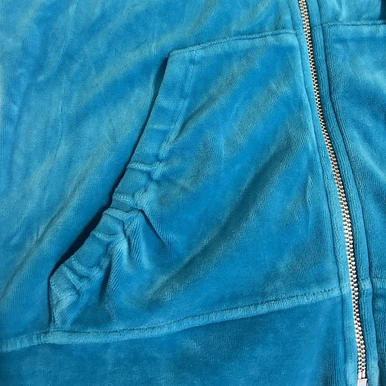 blue juicy couture velour zip up amazing condition... - Depop