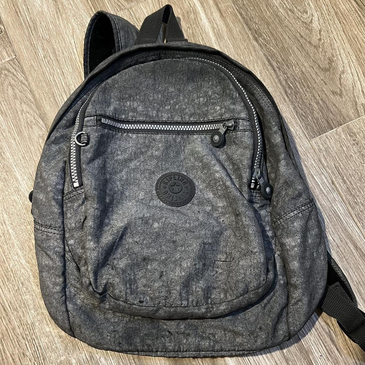 Kipling Small Backpack Dark grey color and slightly... - Depop
