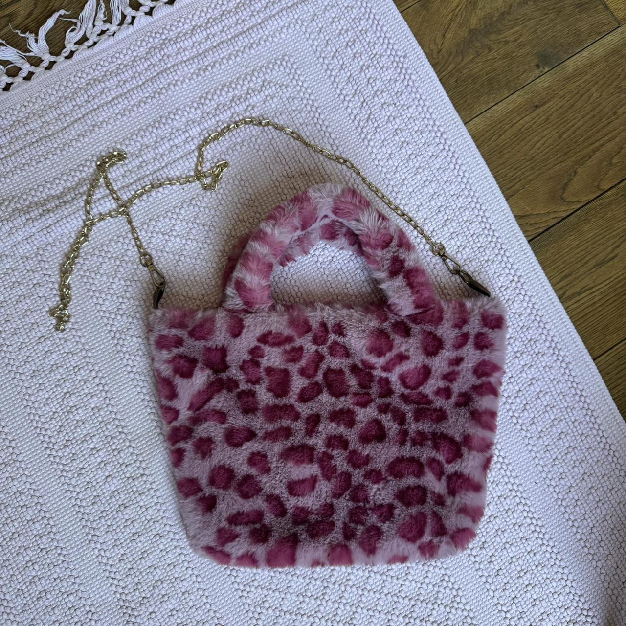 Really soft furry pink leopard print purse I got... - Depop