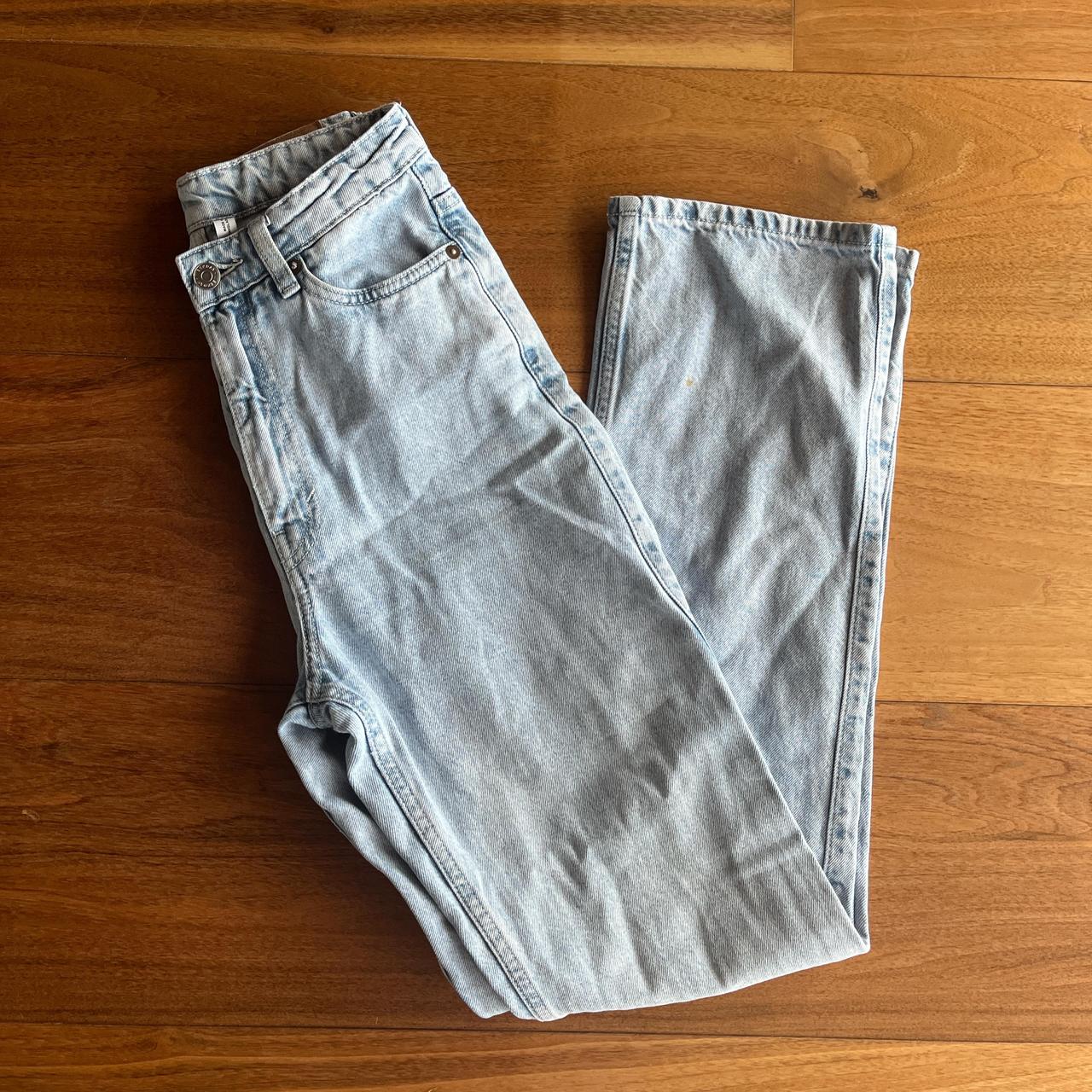Weekday Rowe High Waisted Light Wash Straight Leg... - Depop