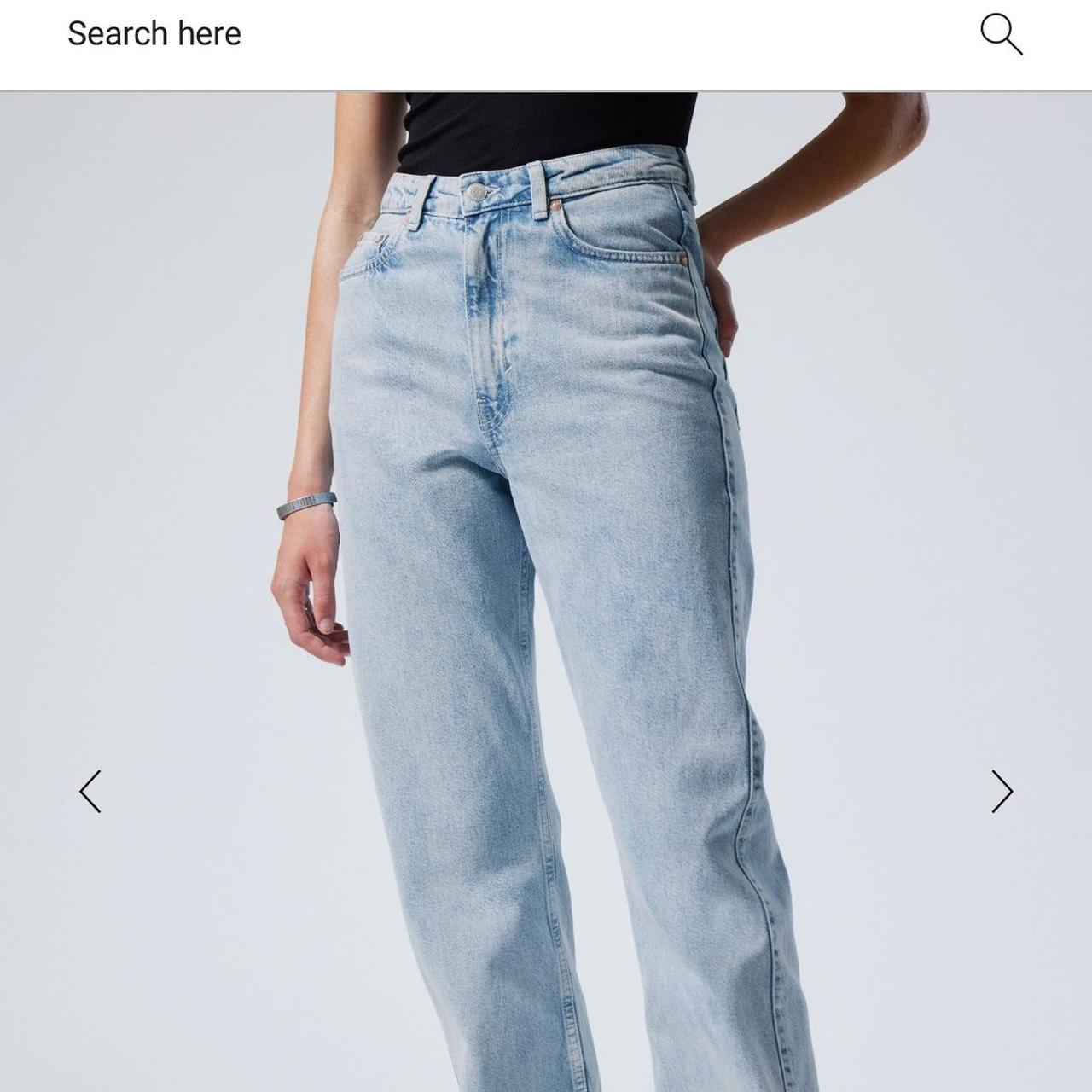 Weekday Rowe High Waisted Light Wash Straight Leg... - Depop