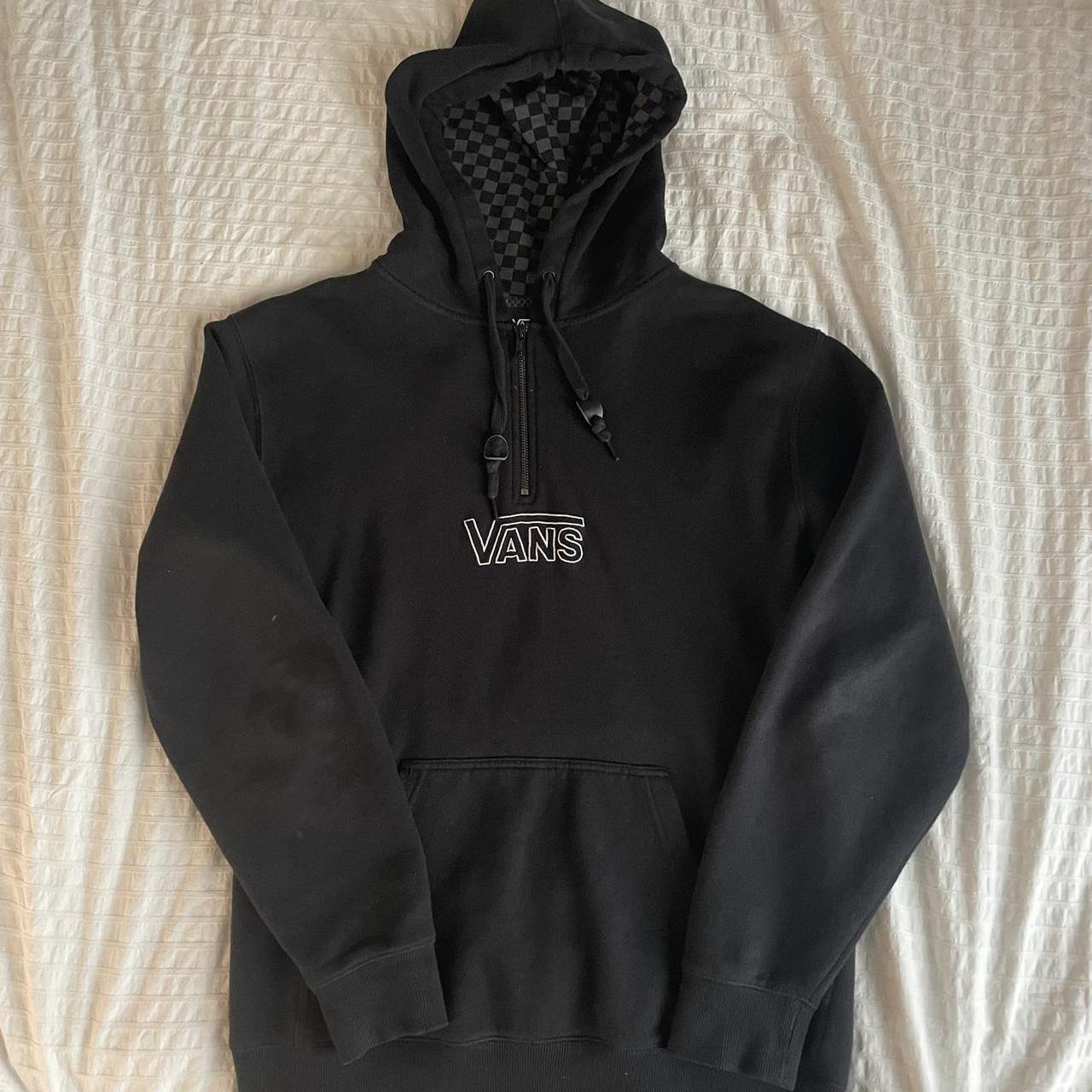 Vans y2k quarter zip checkered vintage hoodie Size... - Depop