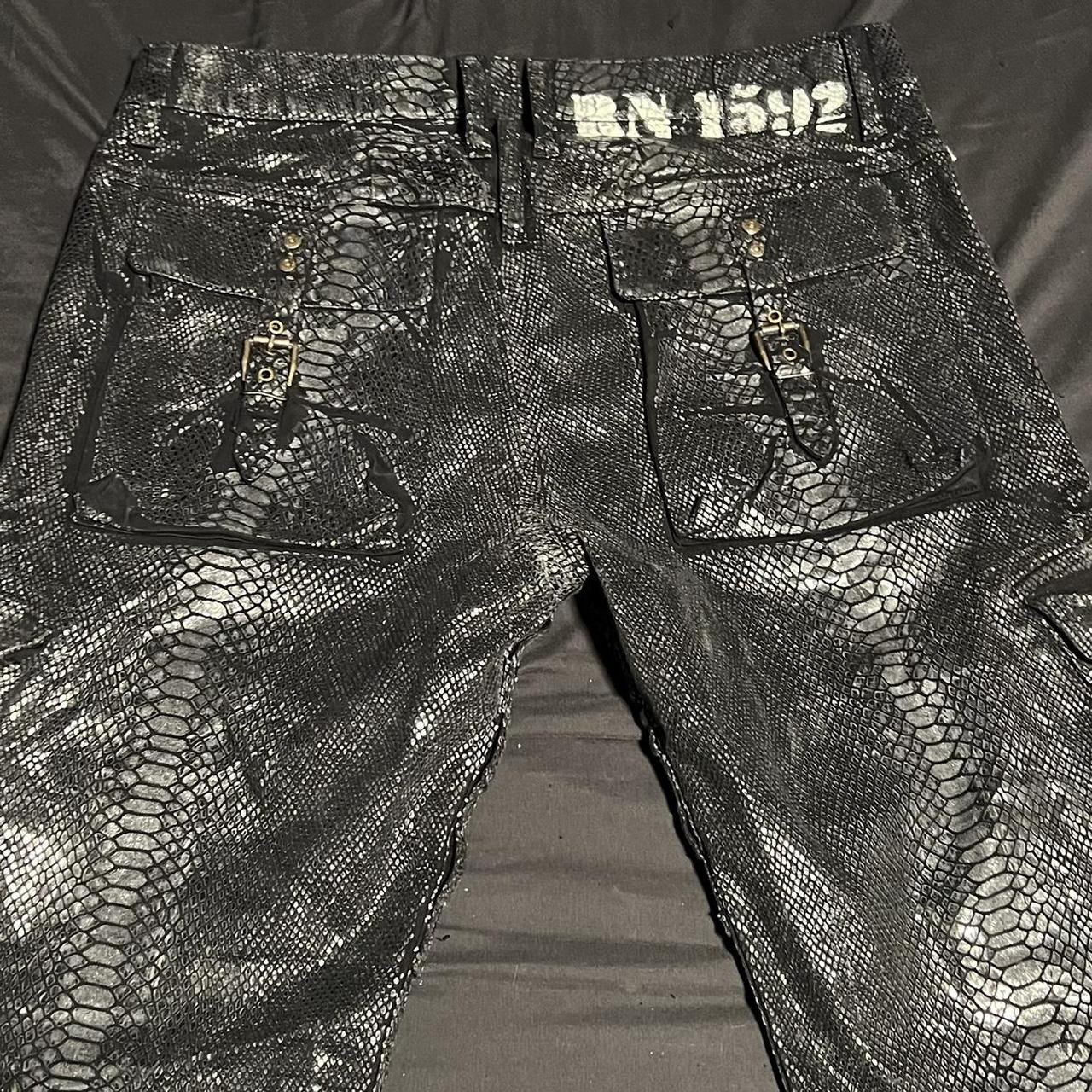 Robins Jeans Predator Cargos Lizard Black Size... | Depop