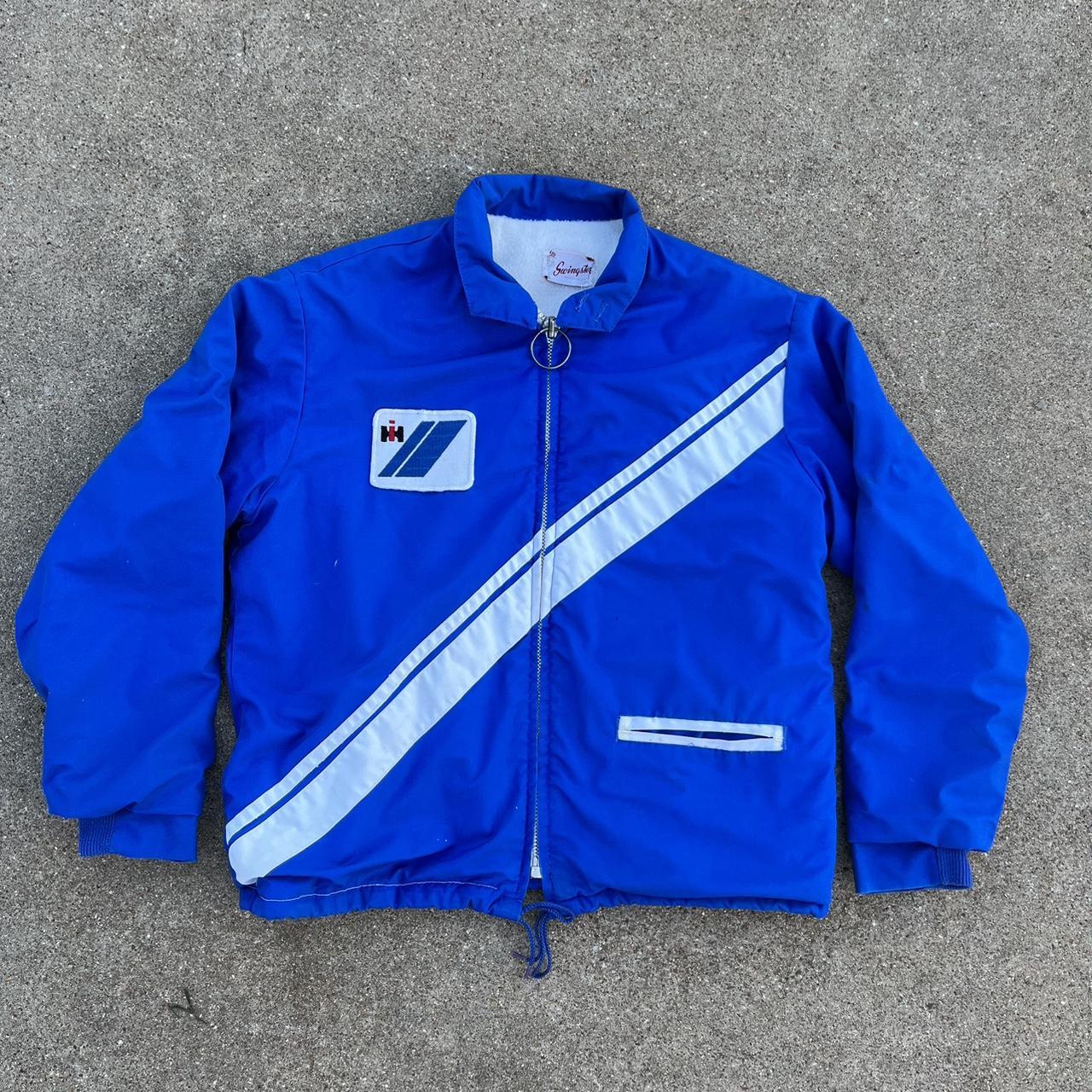 Vintage 1960s racing jacket Flaws shown. sherpa... - Depop