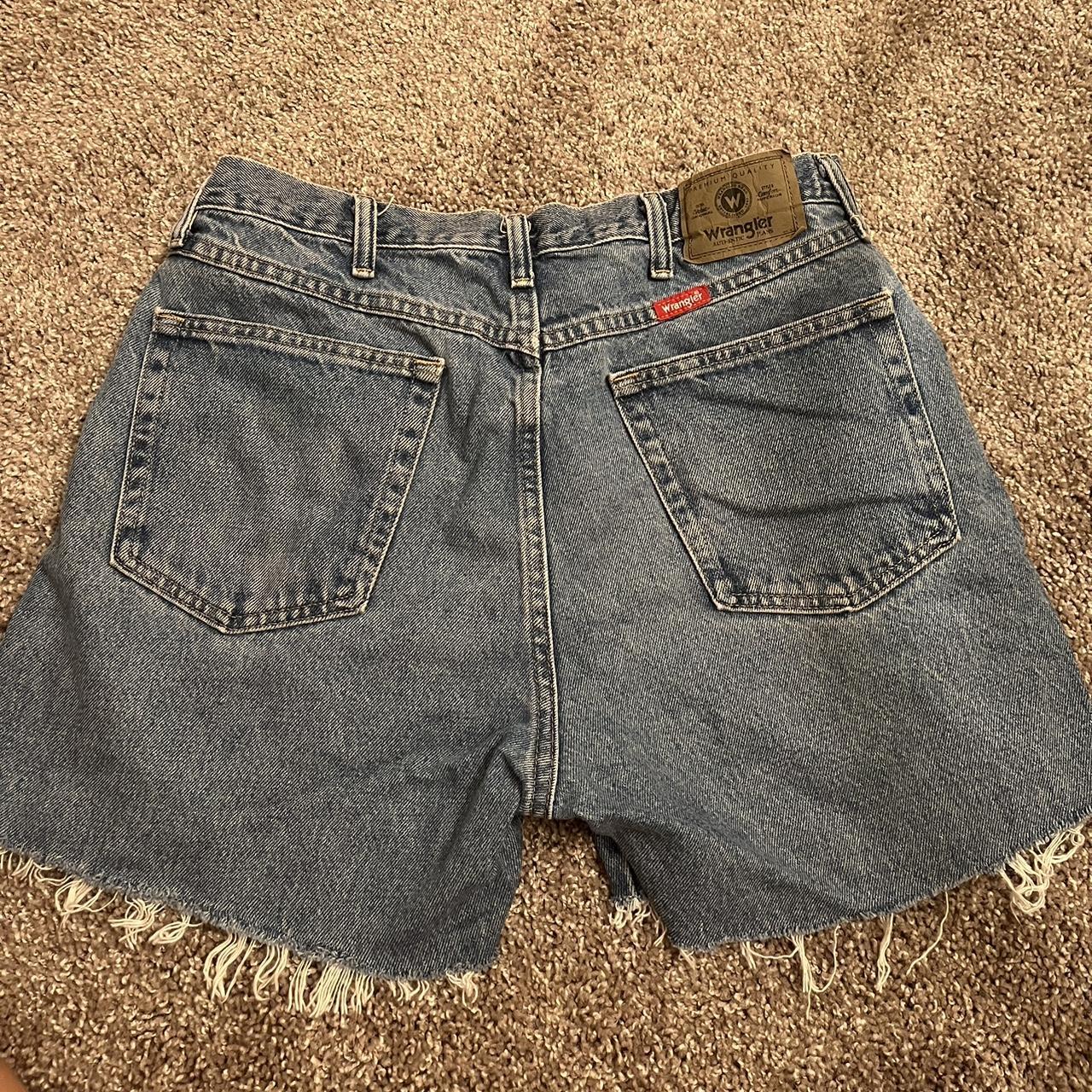 Wrangler cut off jeans, super cute! They are a size... - Depop