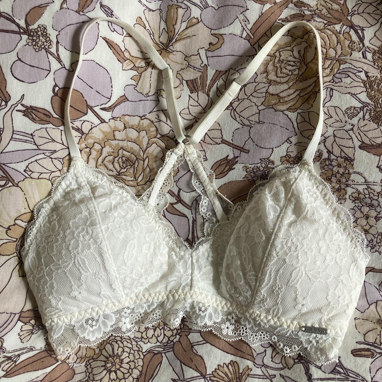 Gilly Hicks racerback bralette with lace straps... - Depop
