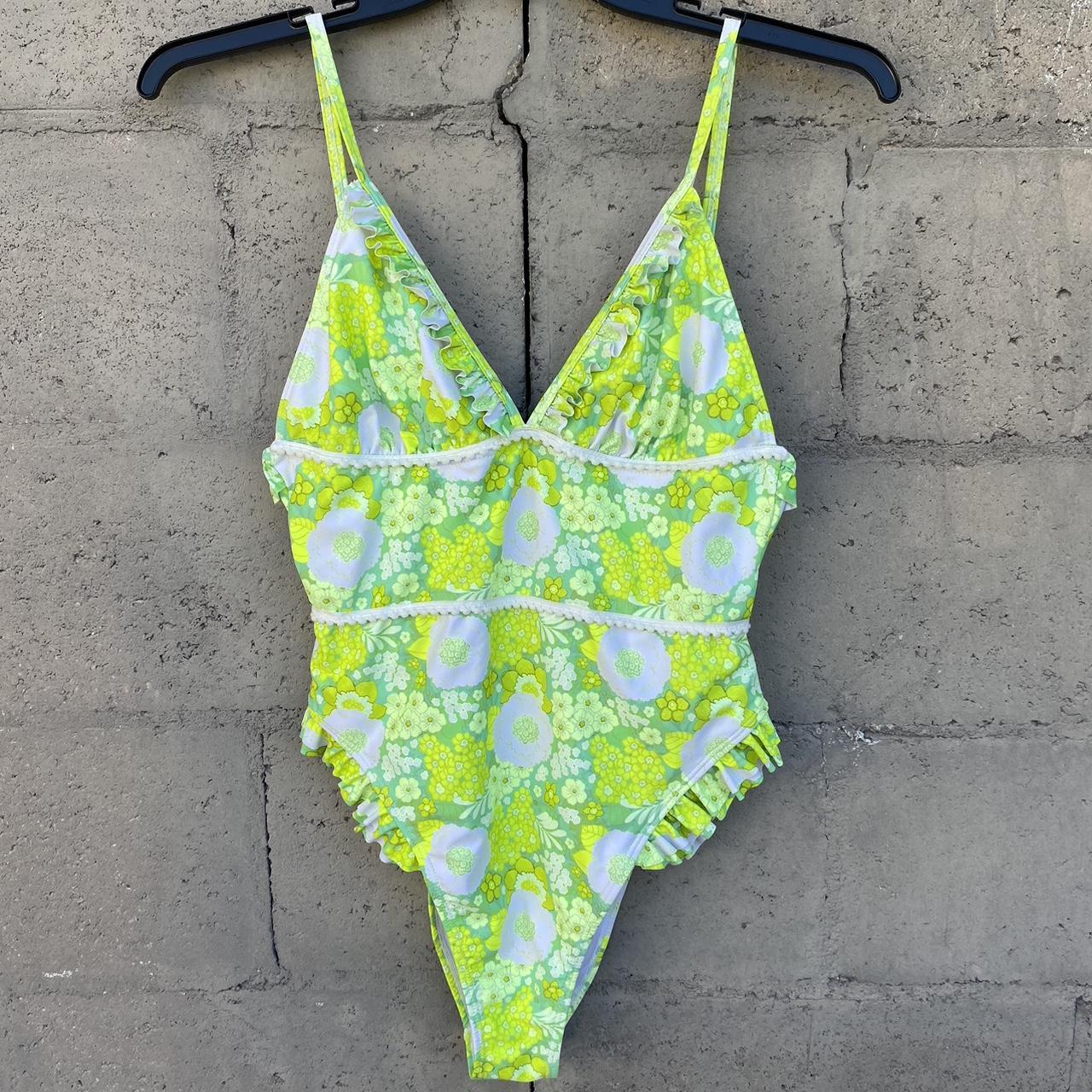Reclaimed Vintage ASOS one piece swimsuit with high... - Depop