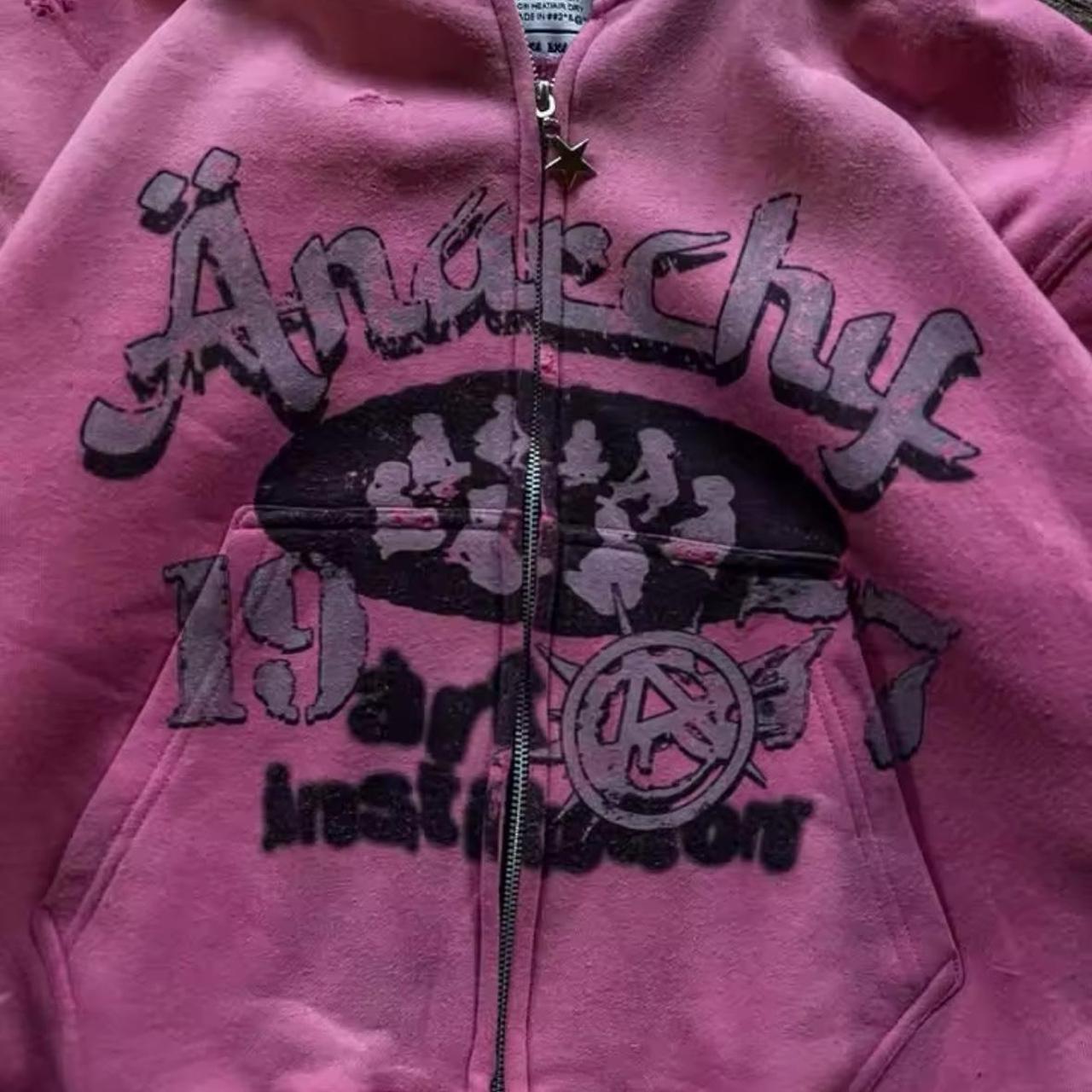Pink Anarchy 1997 zip up hoodie #punk | Depop