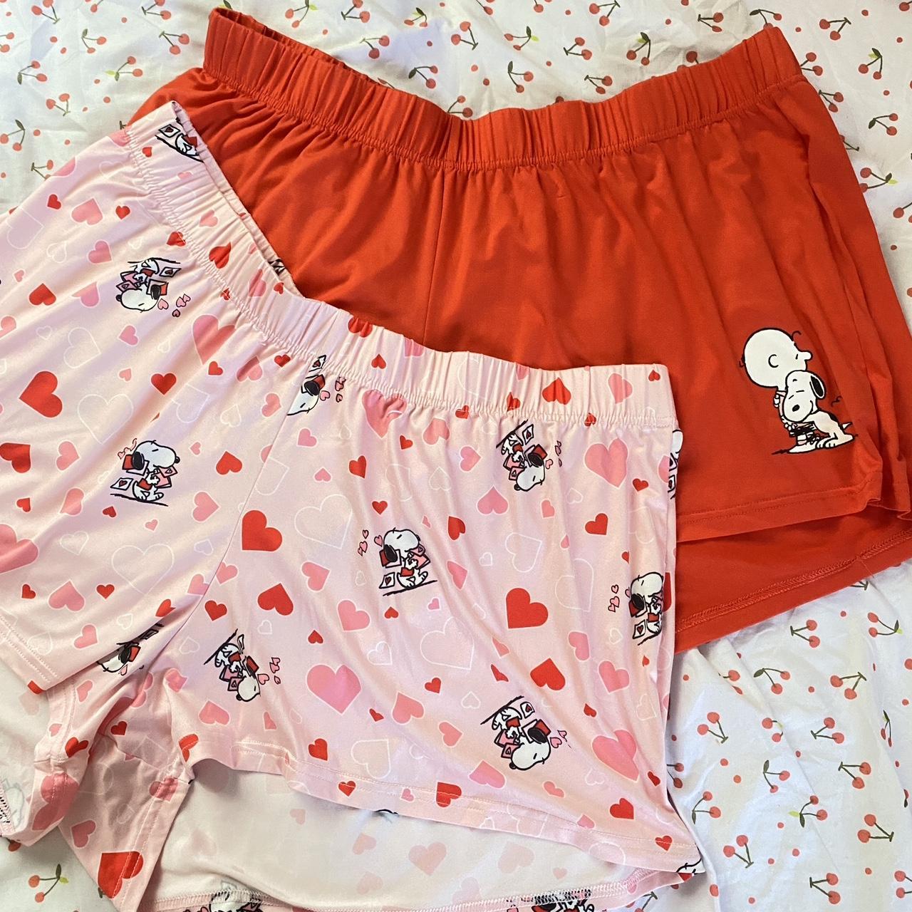 Peanuts Snoopy Lounge shorts - Valentine’s Day... | Depop