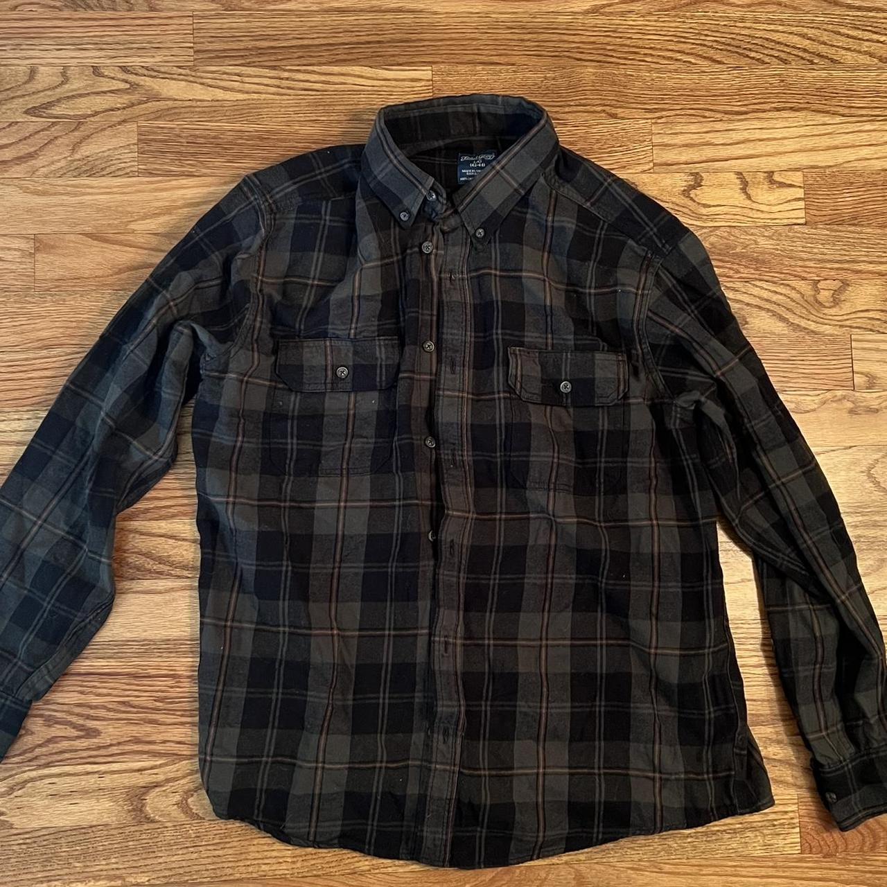 Faded Glory Flannel, Green and Black, L (42-44), no... - Depop
