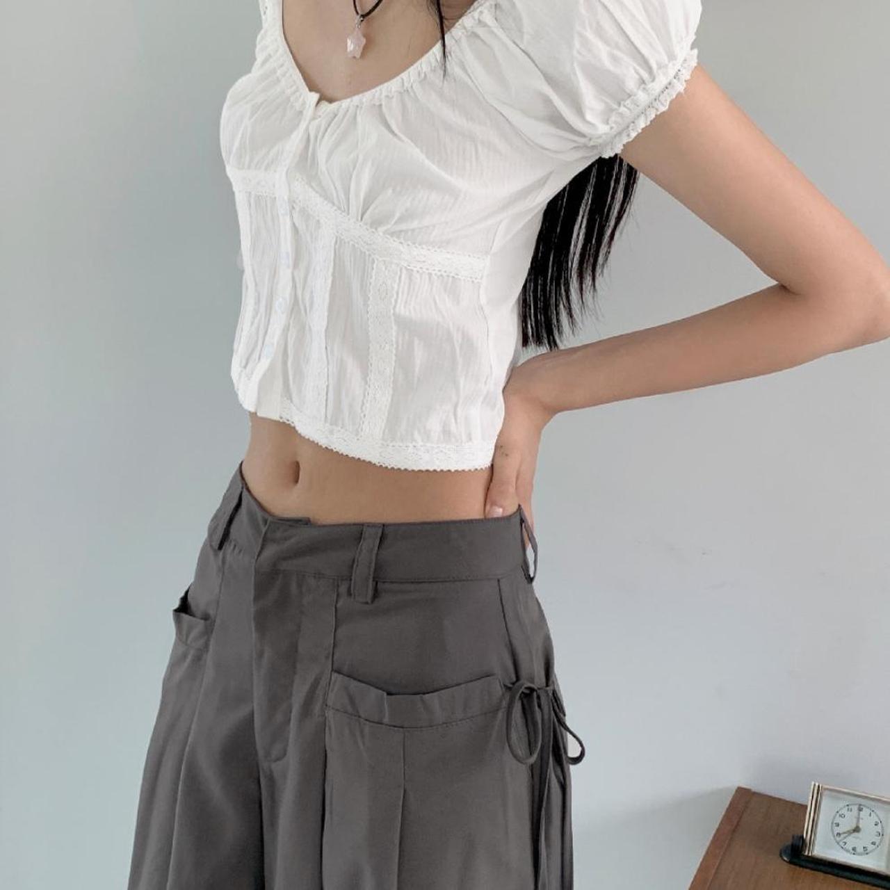 Codibook Korean fashion pin tuck slacks with... - Depop