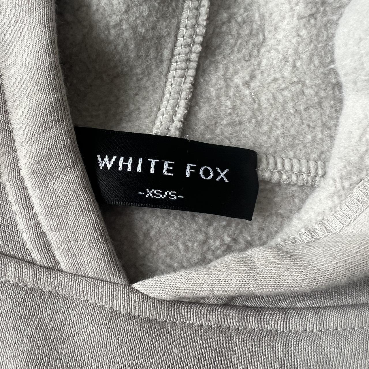 White Fox Hoodie Worn A Few Times Size Xss Depop