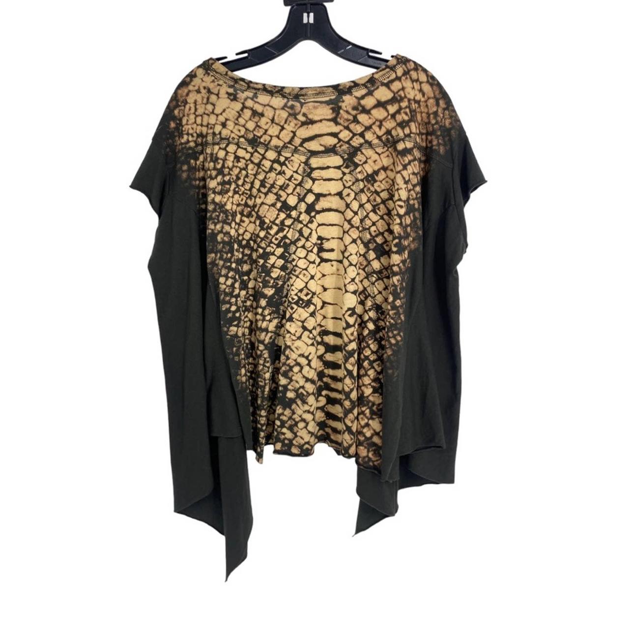 -bleach dyed python print oversized t shirt -cap... - Depop