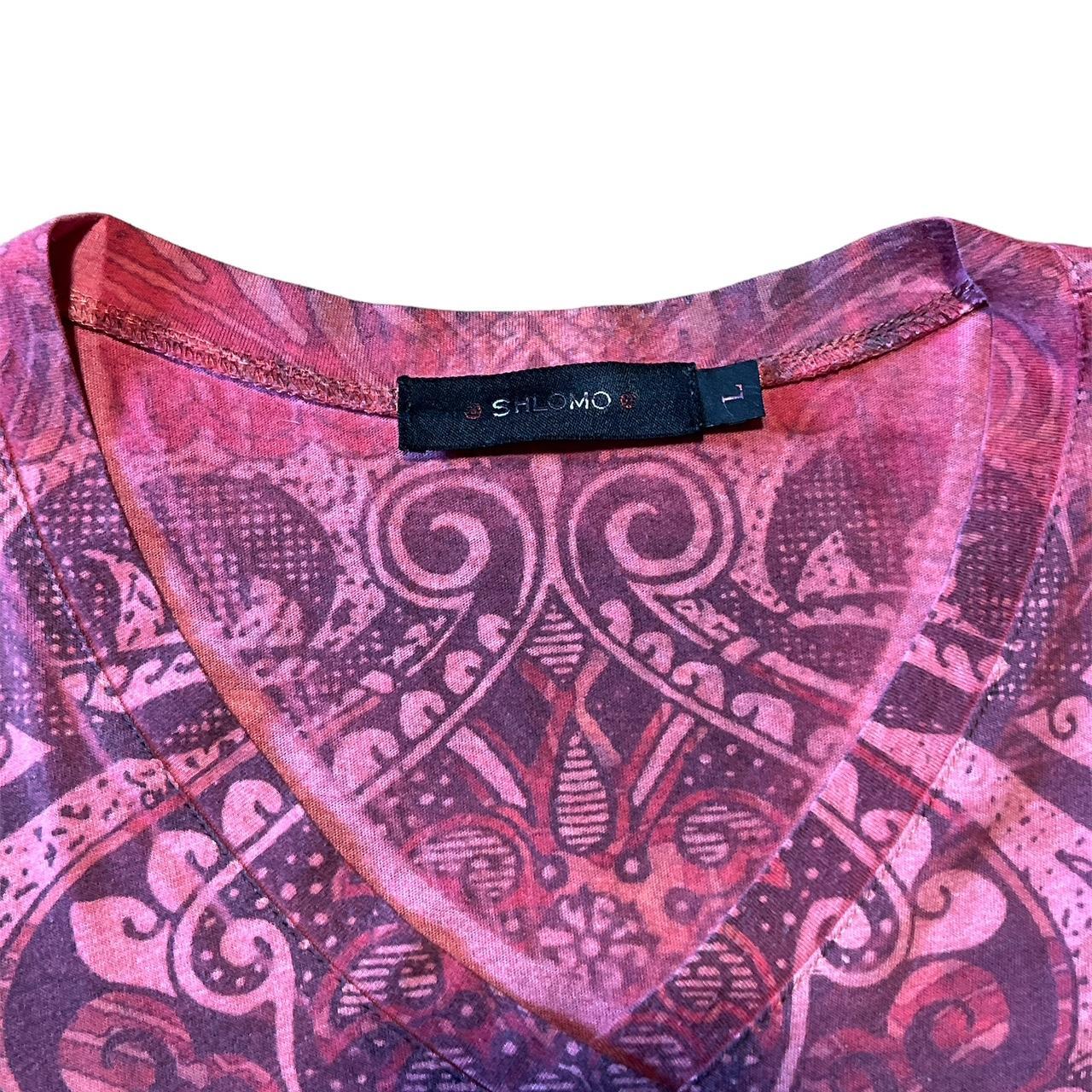 affliction type shirt red schlomo pattern shirt w... - Depop