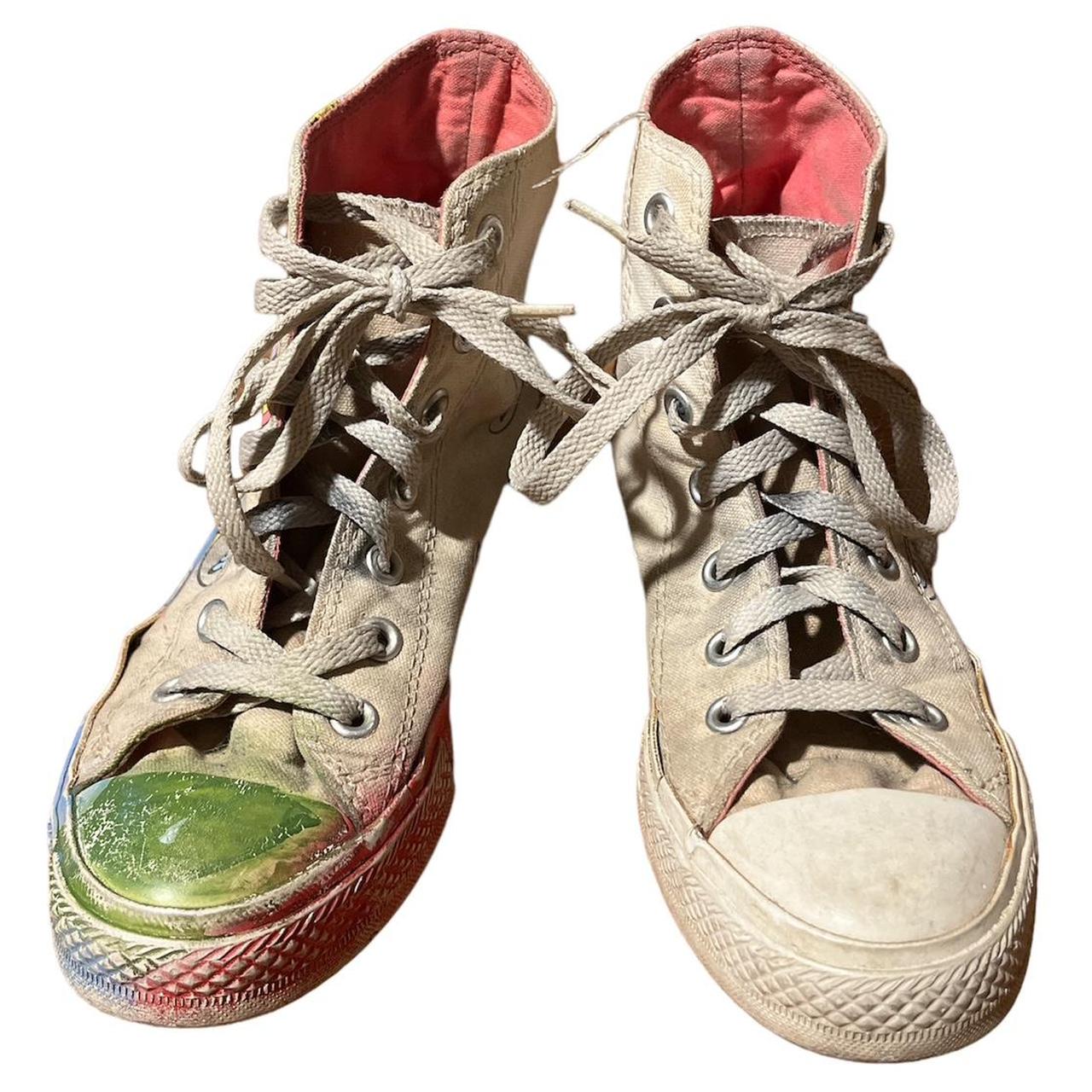 crazy doodle converse these are really old and hard... - Depop