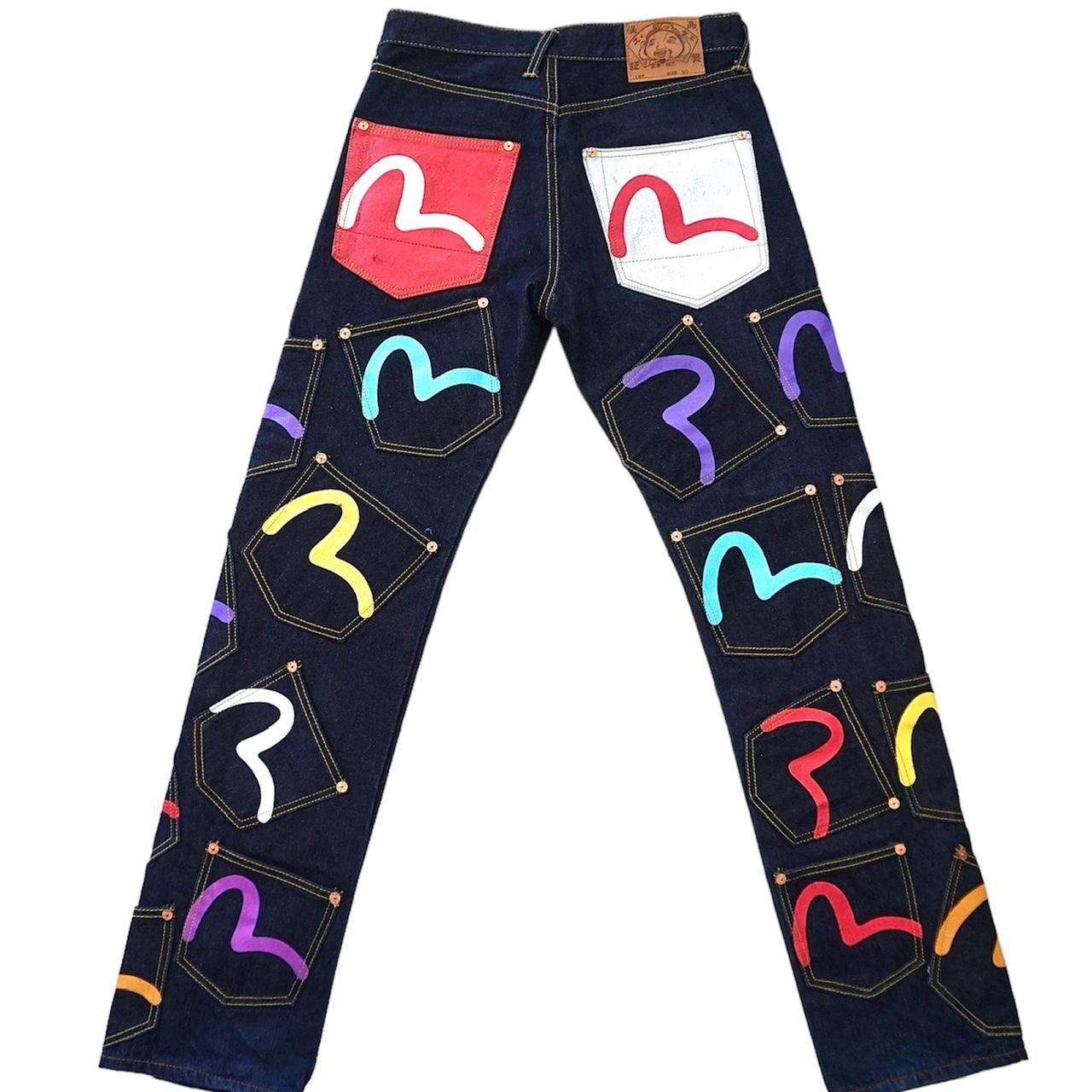 EVISU MULTI POCKET DENIM JEANS SIZE 30 WAIST 45”... - Depop