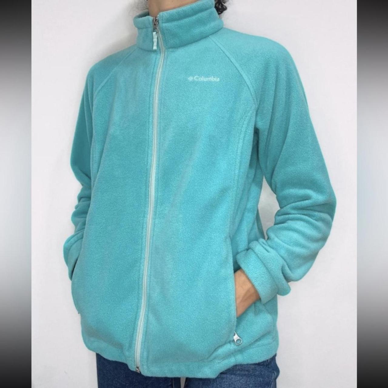 light blue Columbia zip up - so soft and cozy! great... - Depop