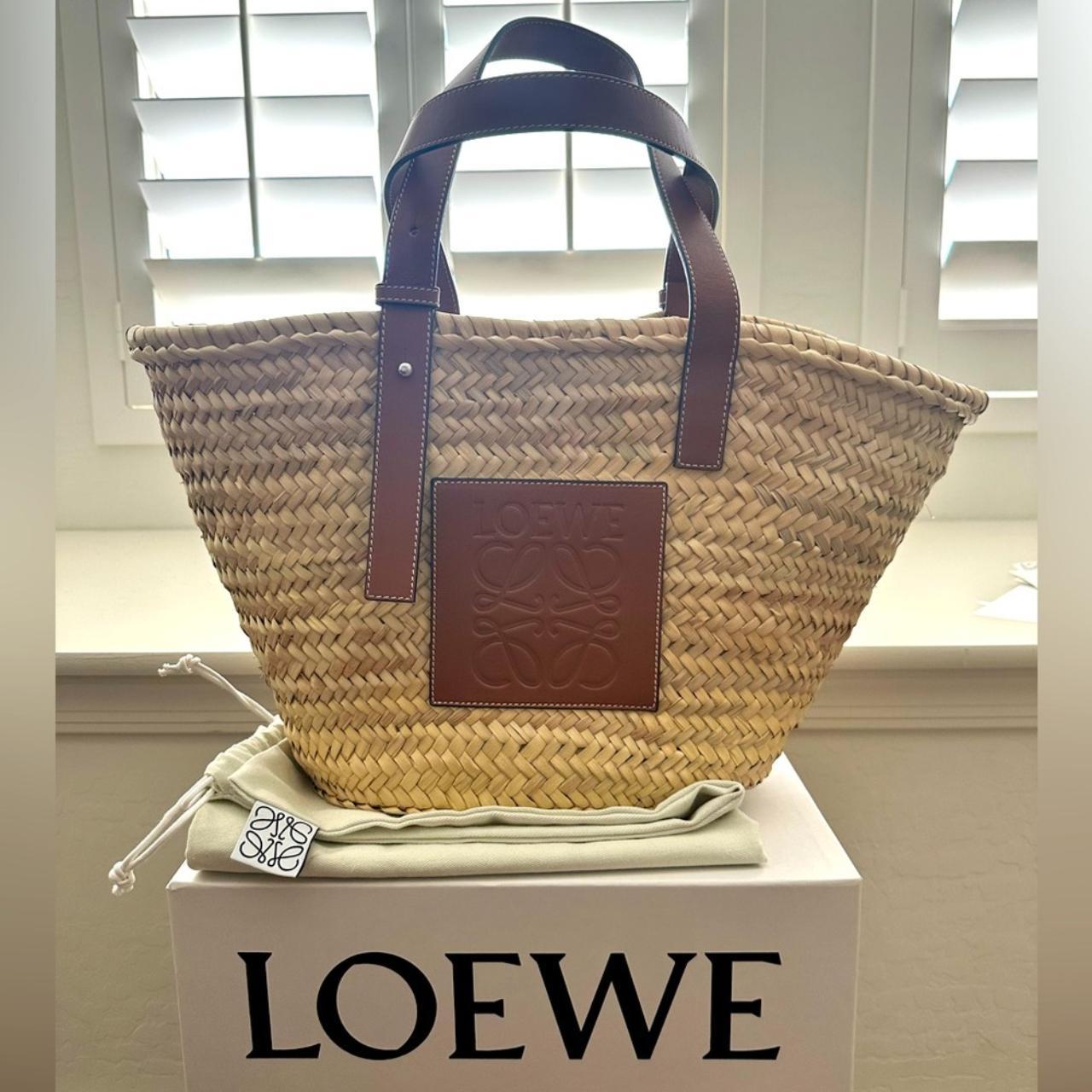Loewe Basket Bag Size Medium Palm leaf and calf... - Depop