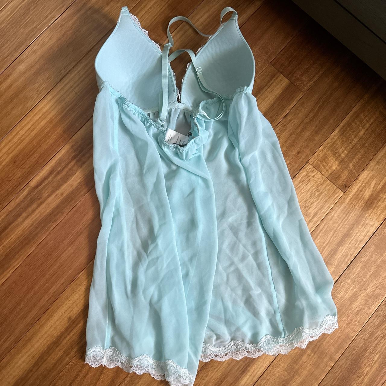 prettiest daintiest light blue lingerie lace... - Depop