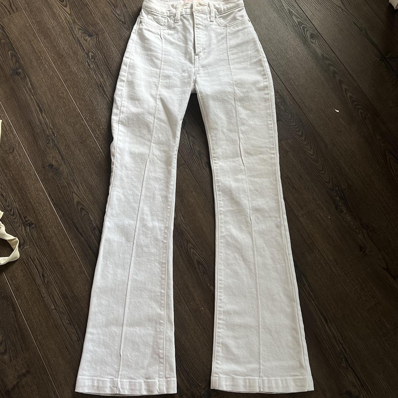 revive denim white jeans w cut out. absolutely love... - Depop