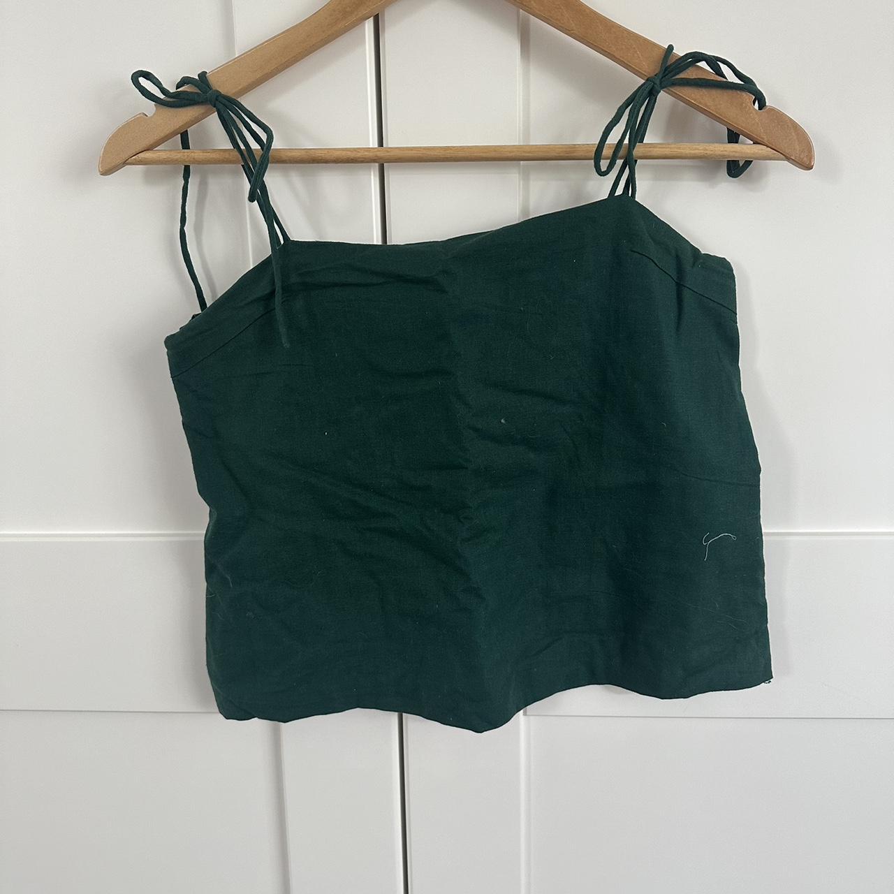 Gorgeous dark green spaghetti strap top - Depop