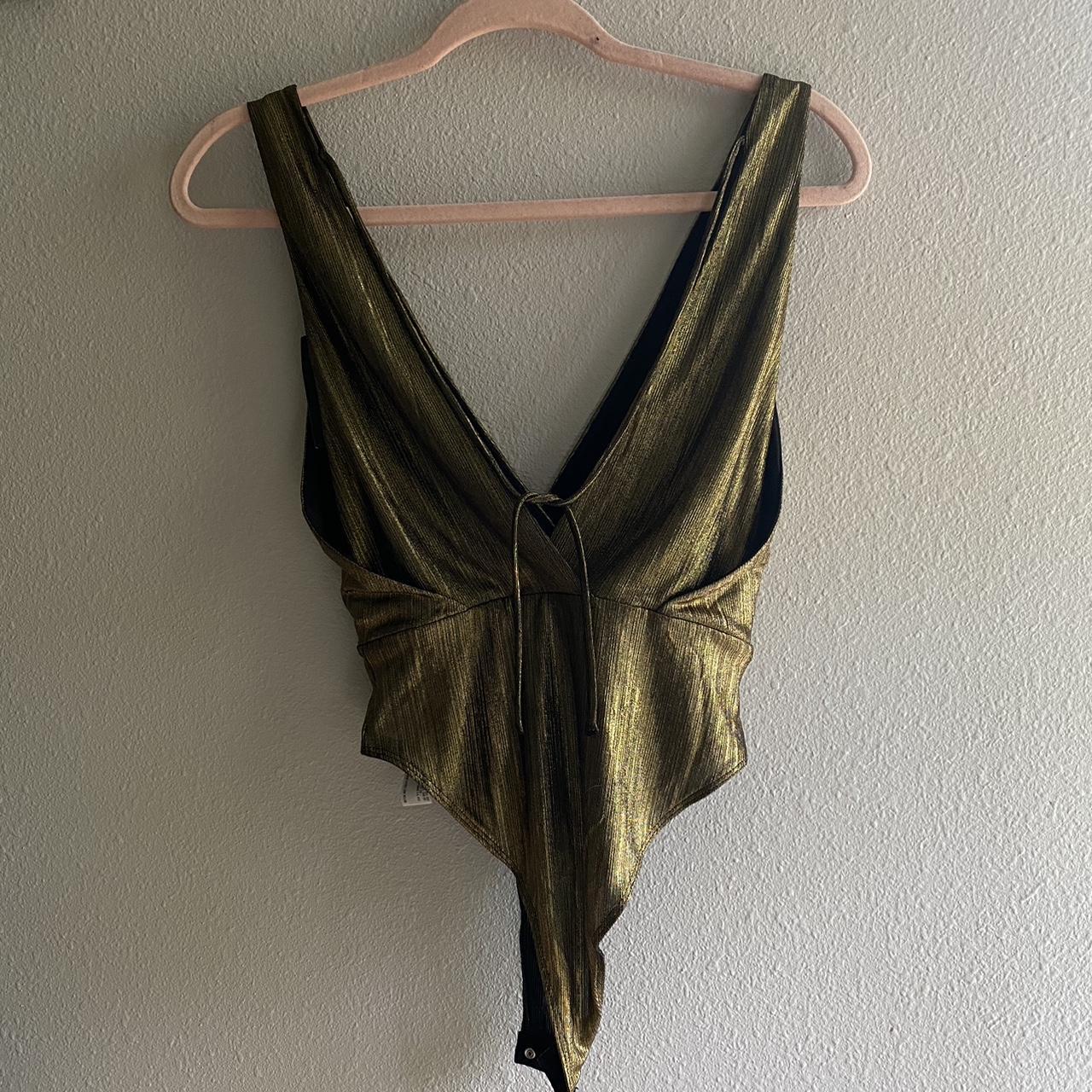 Awesome gold bodysuit! Size small, has really good... - Depop