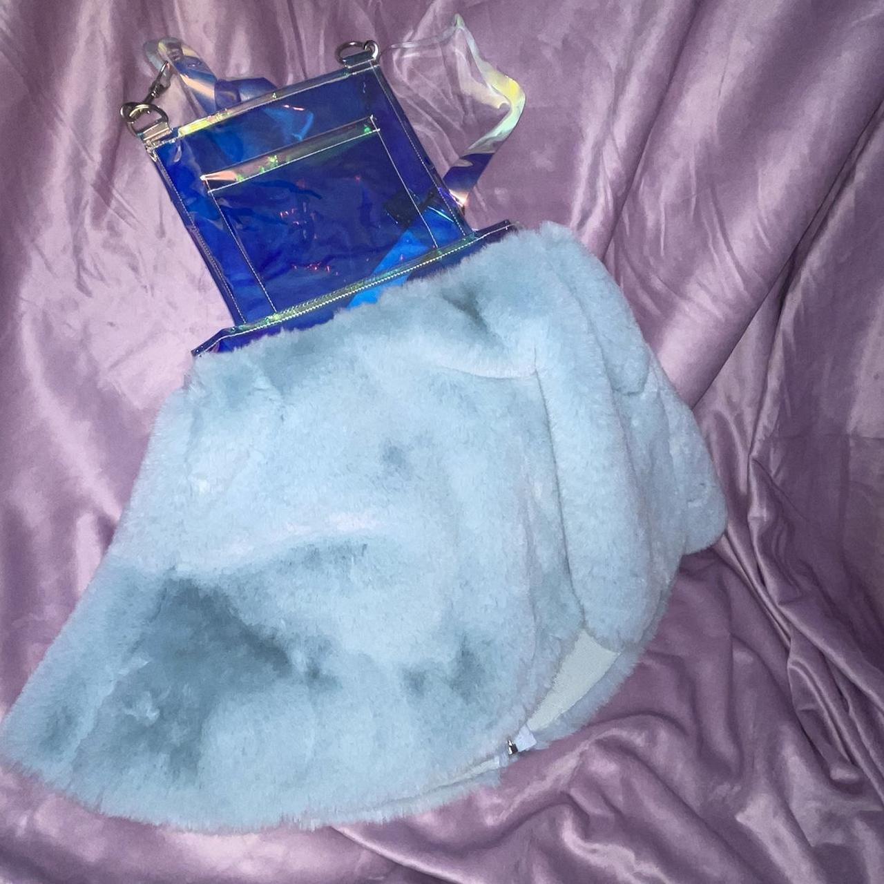 Metallic blue overall dress #decora #rave #kawaii... - Depop