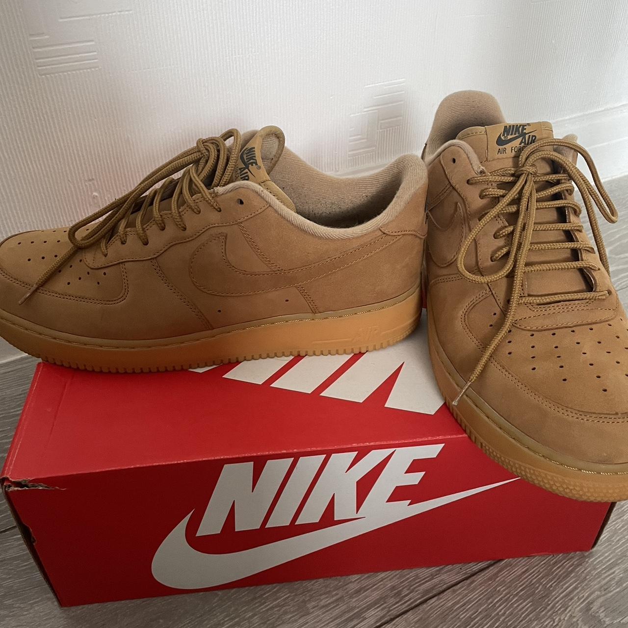 NIKE AIR FORCE 1 FLAX WORN TWICE SUPERB... - Depop
