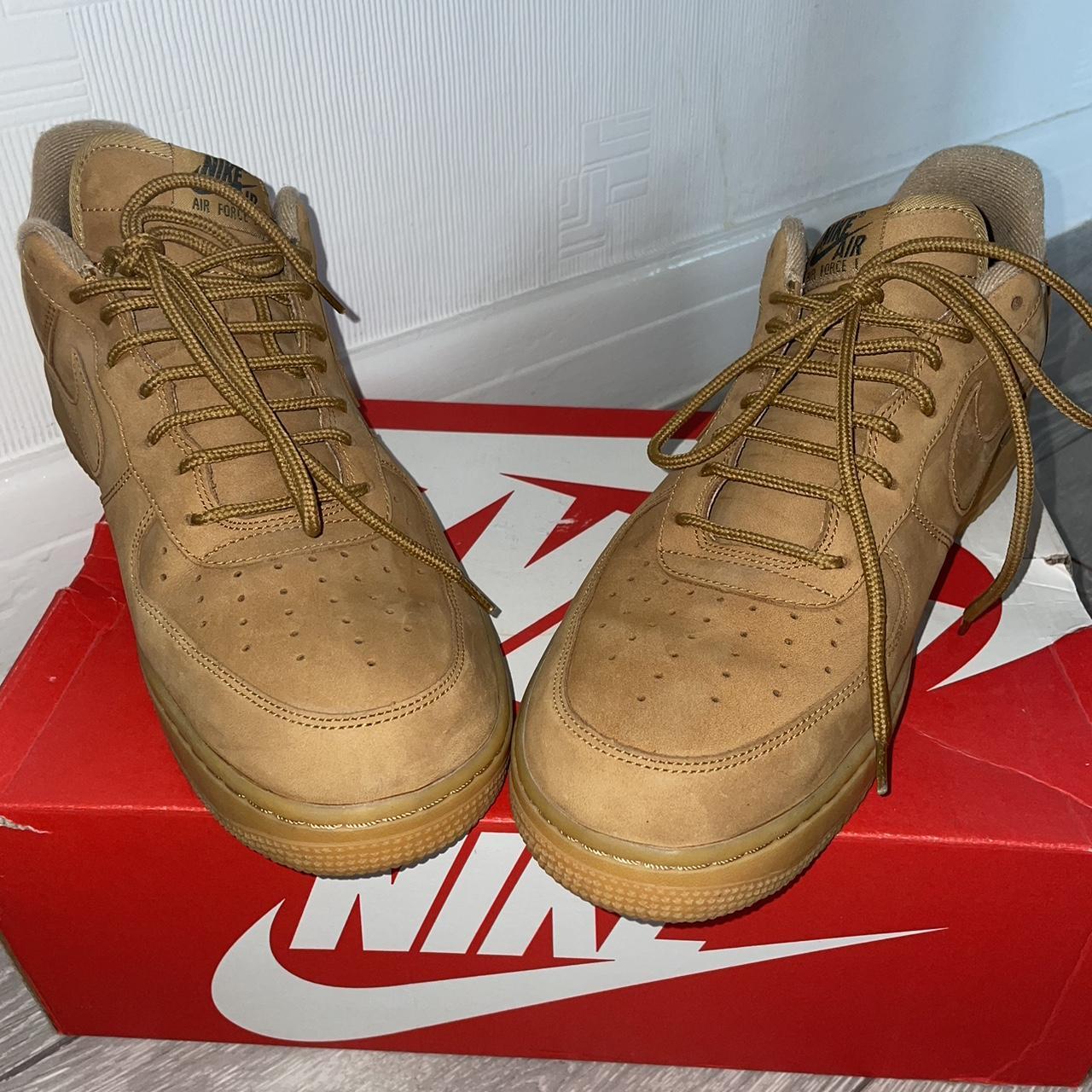 NIKE AIR FORCE 1 FLAX WORN TWICE SUPERB... - Depop
