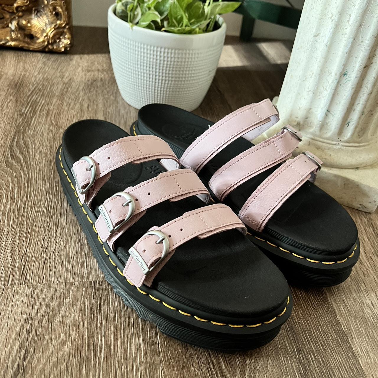Pink 3 strap Doc sandals New never worn Super cute... - Depop